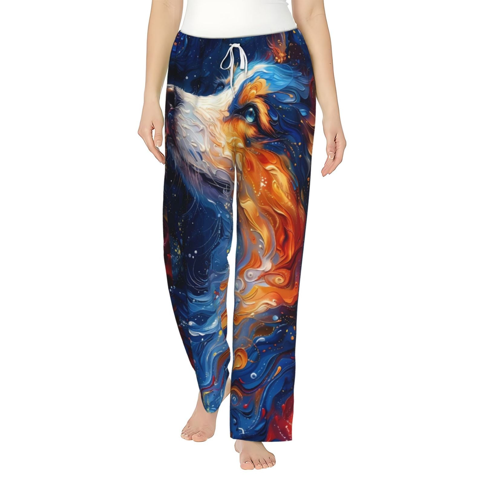 Haiem Galactic Dog Swirls Art Women's Pajama Pants Ultra Lightweight ...