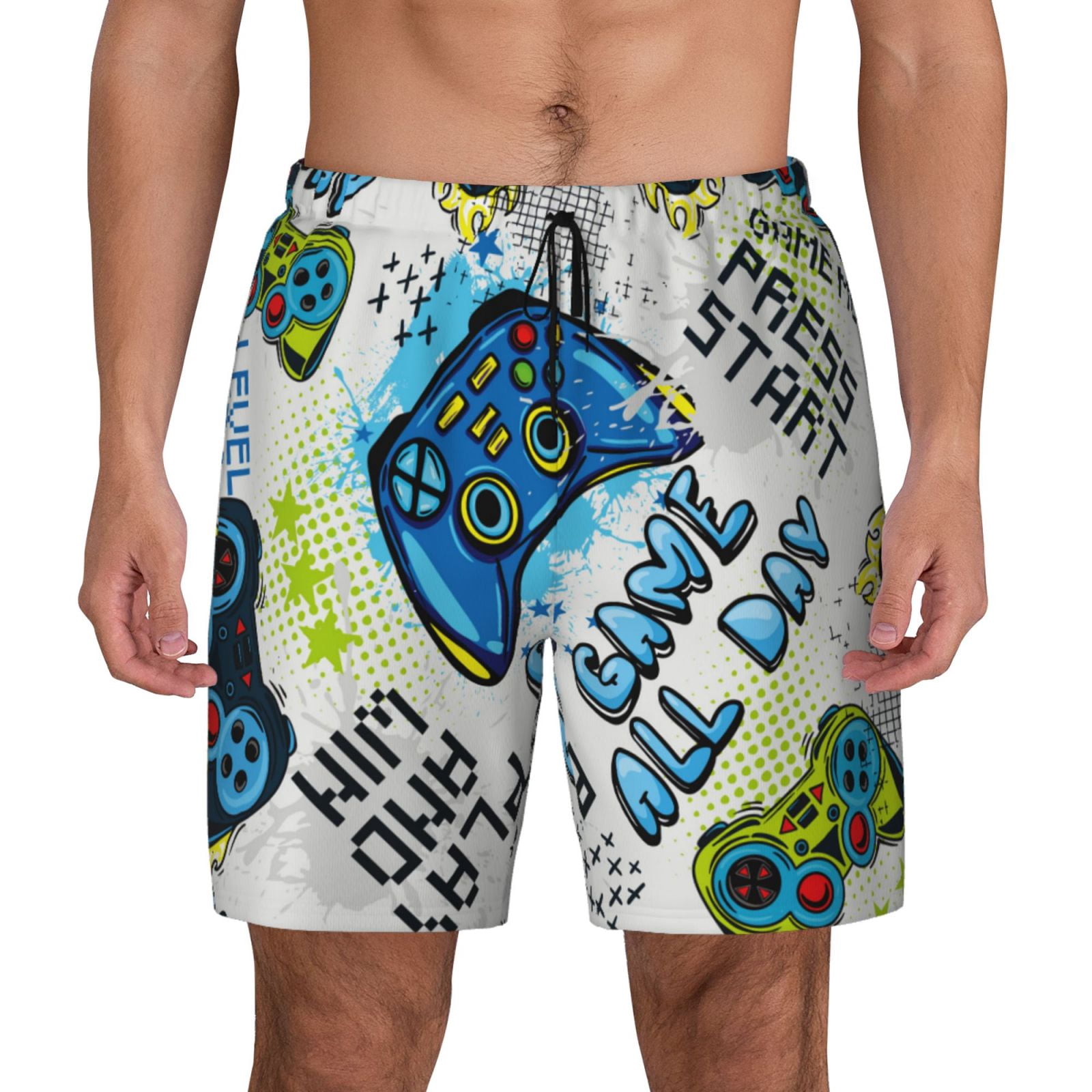 Haiem Game All Day Mens Swim Trunks with Compression Liner 2 in 1 ...