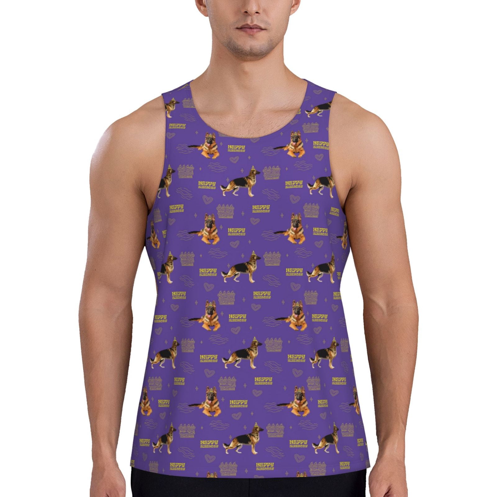 Haiem German Shepherd Dog Men Workout Tank Top Gym Bodybuilding ...
