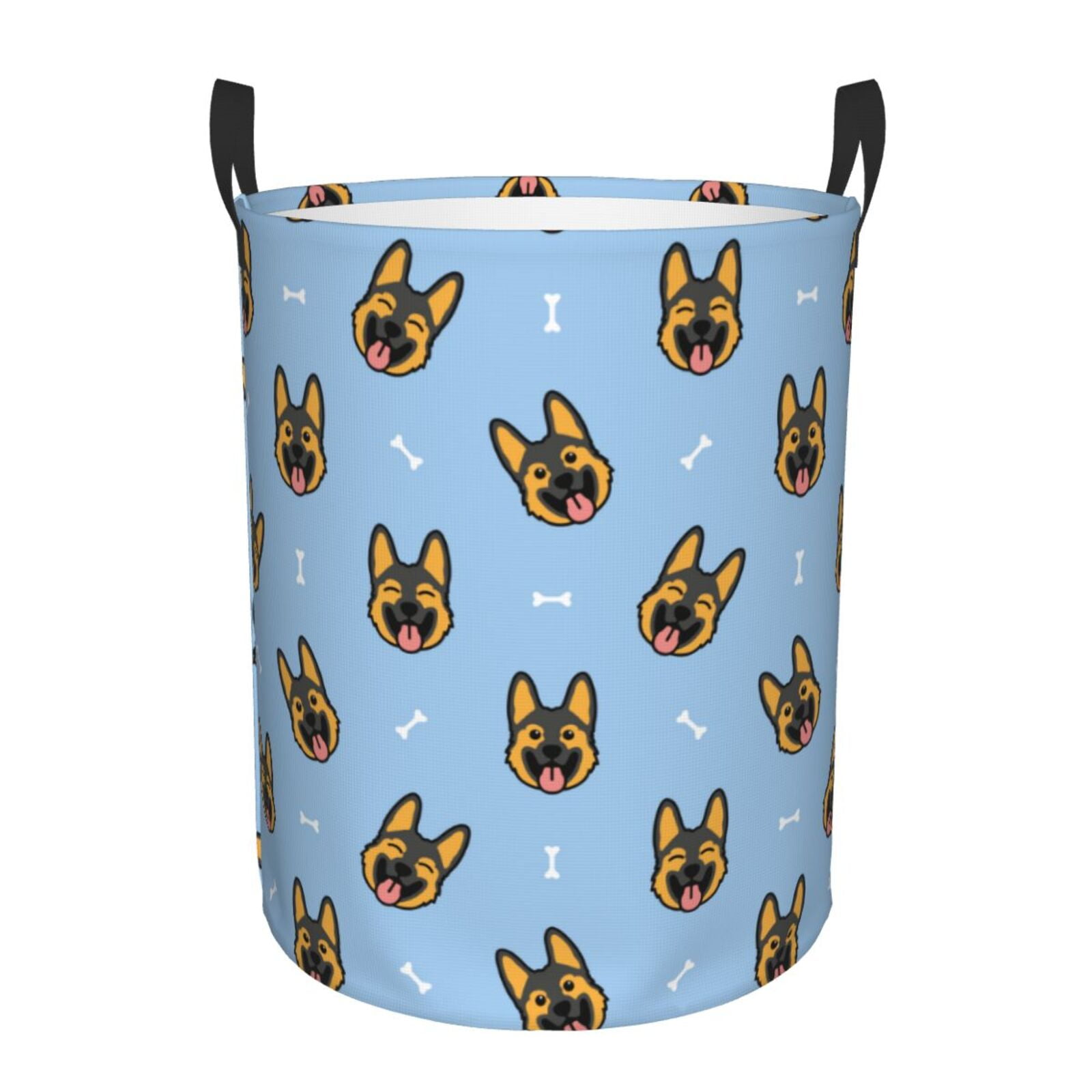 Haiem German Shepherd Puppy Leather Dirty Clothes Laundry Basket,Sturdy ...