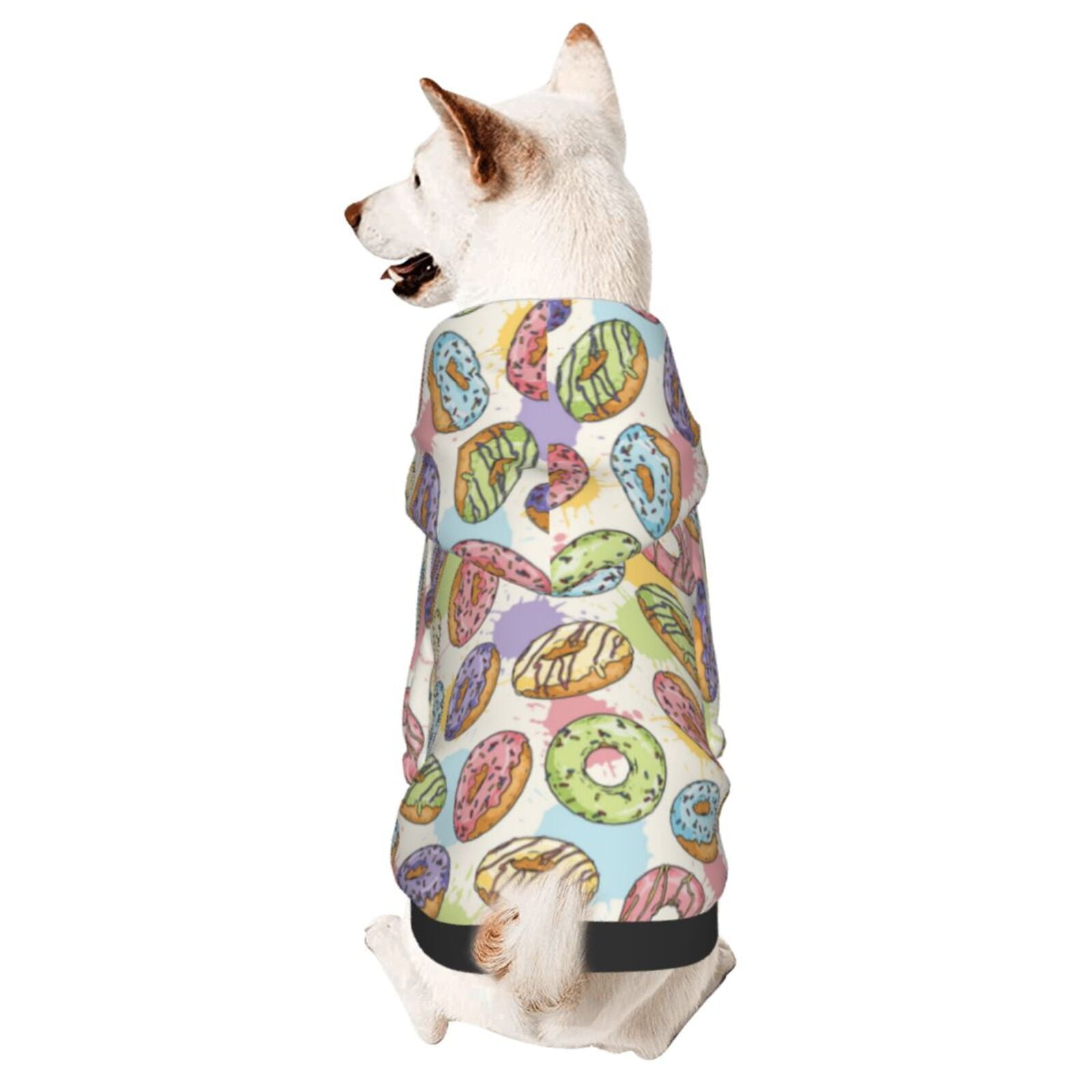 Haiem Glazed Donuts for Winter Dog Hoodie Sweatshirts with Pockets Warm ...