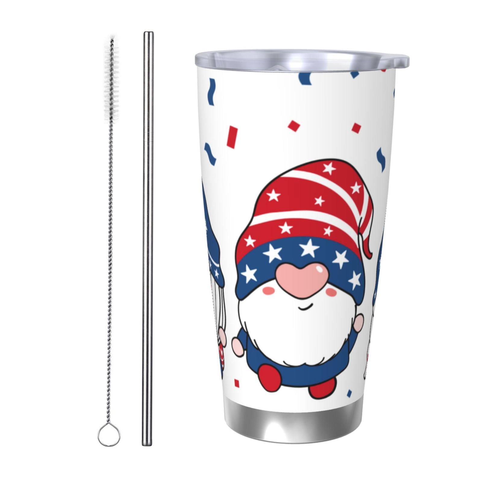 Haiem Gnome Independence Day Printed 20oz Straight Skinny Car Cups With ...