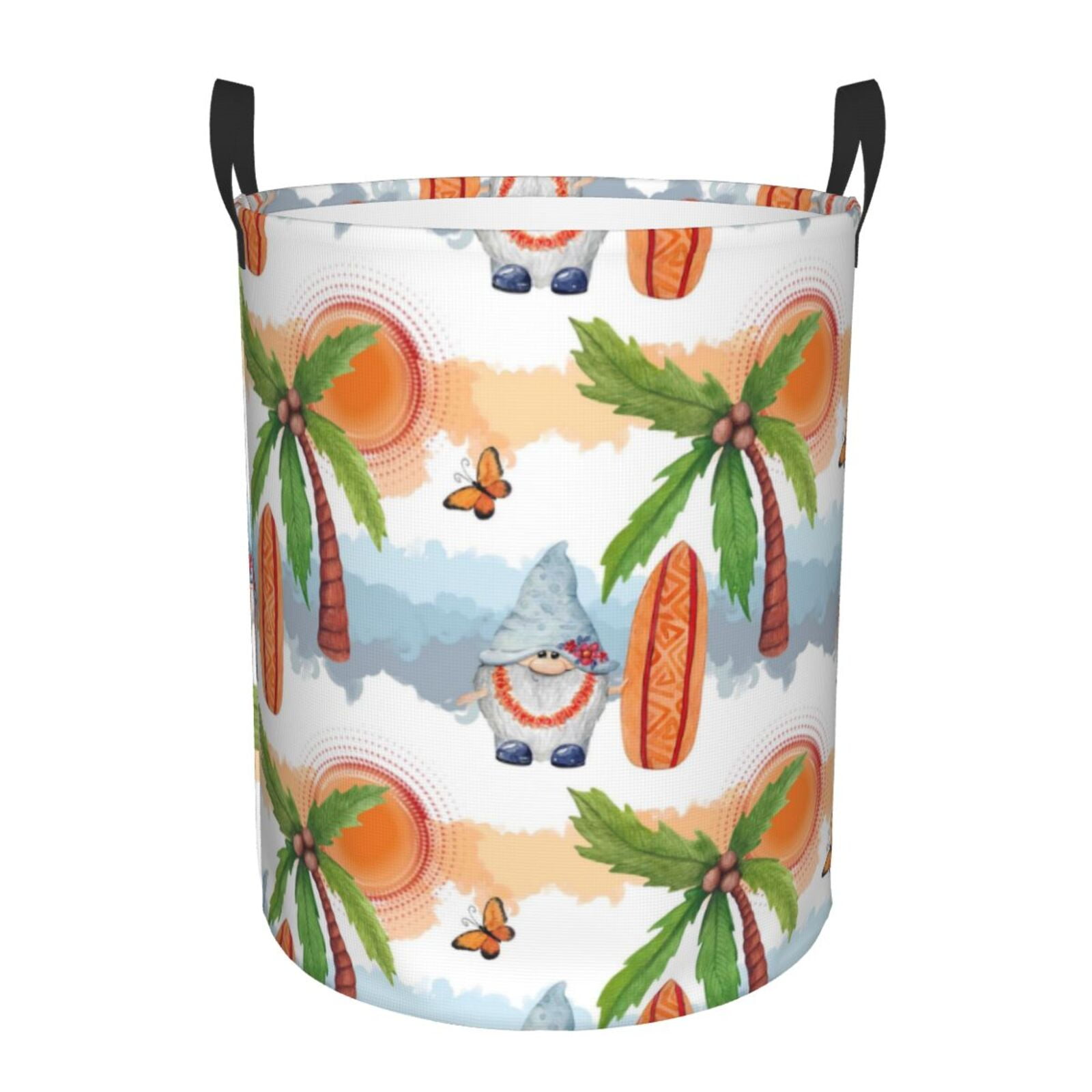 Haiem Gnome and Surfing Laundry Basket, Laundry Hamper, Collapsible ...