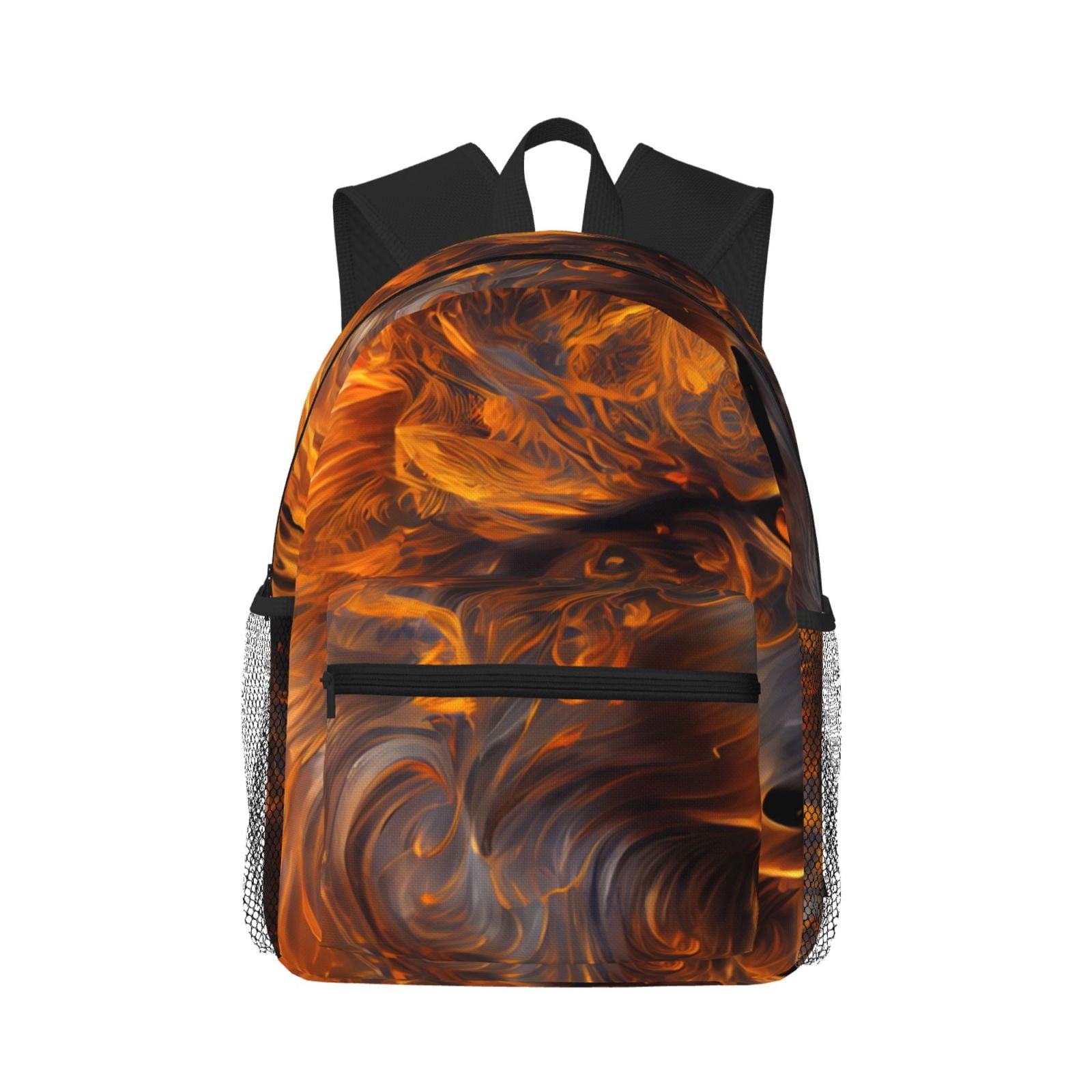 Haiem Gold Flame Pattern Wolf Lightweight Backpack for School, Classic ...
