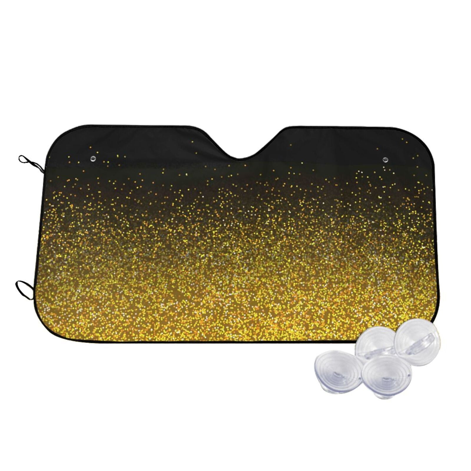Haiem Gold Glitter Gradient Car Windshield Sun Shade - Blocks UV Rays ...