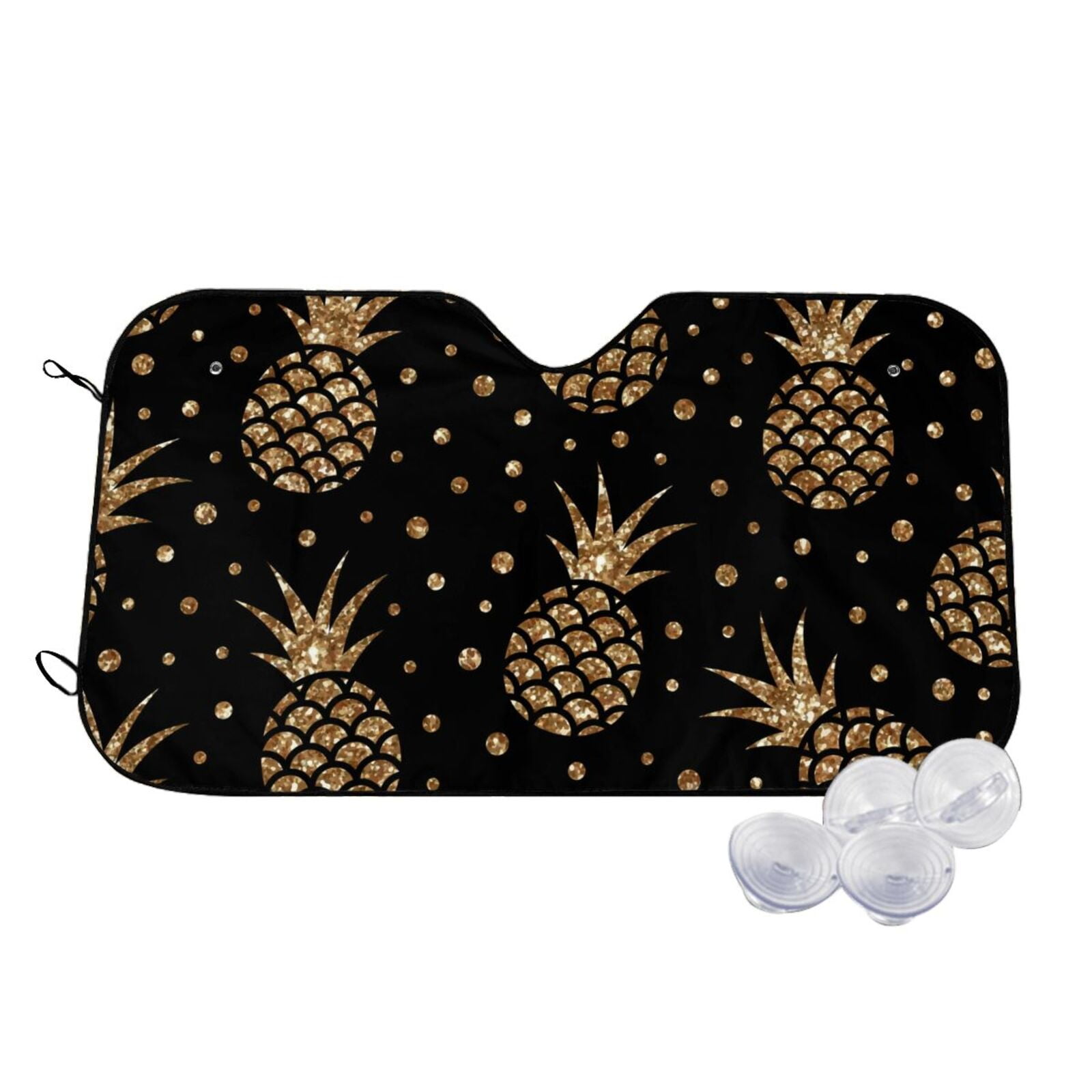Haiem Gold Glitter Pineapples Car Windshield Sun Shade - Blocks UV Rays ...