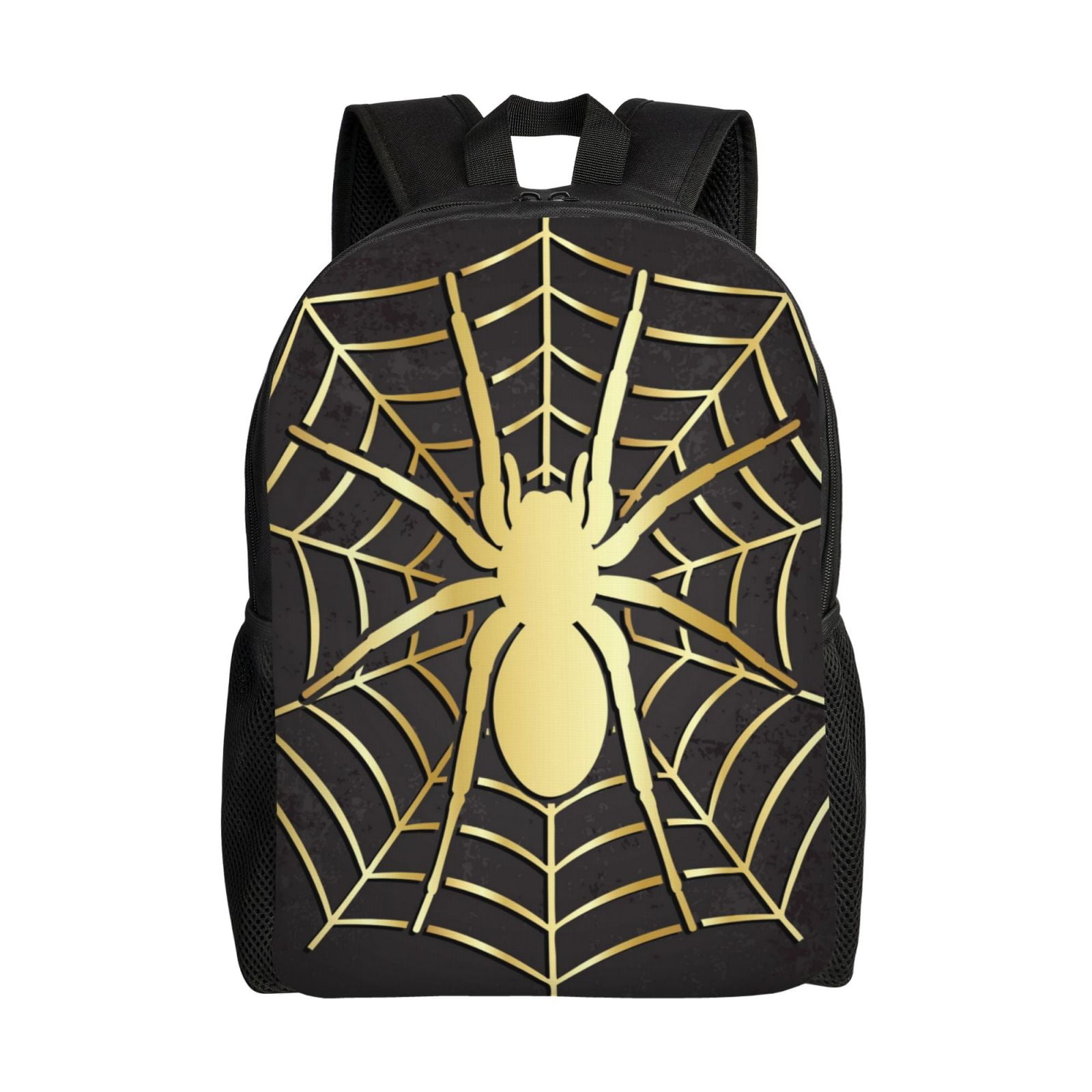 Haiem Gold Spider On The Web Backpack - Stylish and Durable 15-inch ...