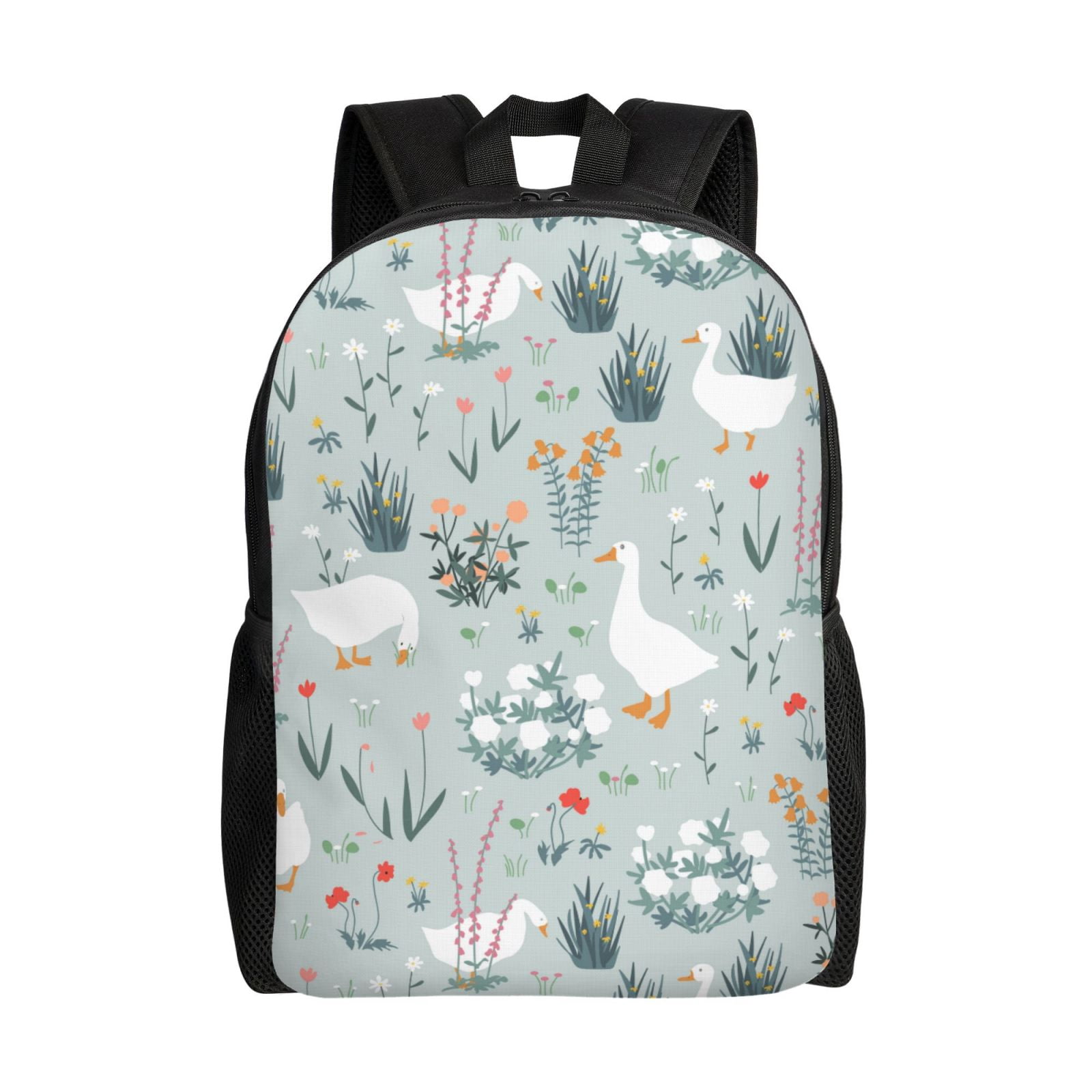 Haiem Goose and Doodle Flowers Backpack - Stylish and Durable 15-inch ...