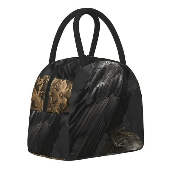Haiem Gothic Raven Portrait Printed Lunch Bag Women, Lunch Box Lunch ...