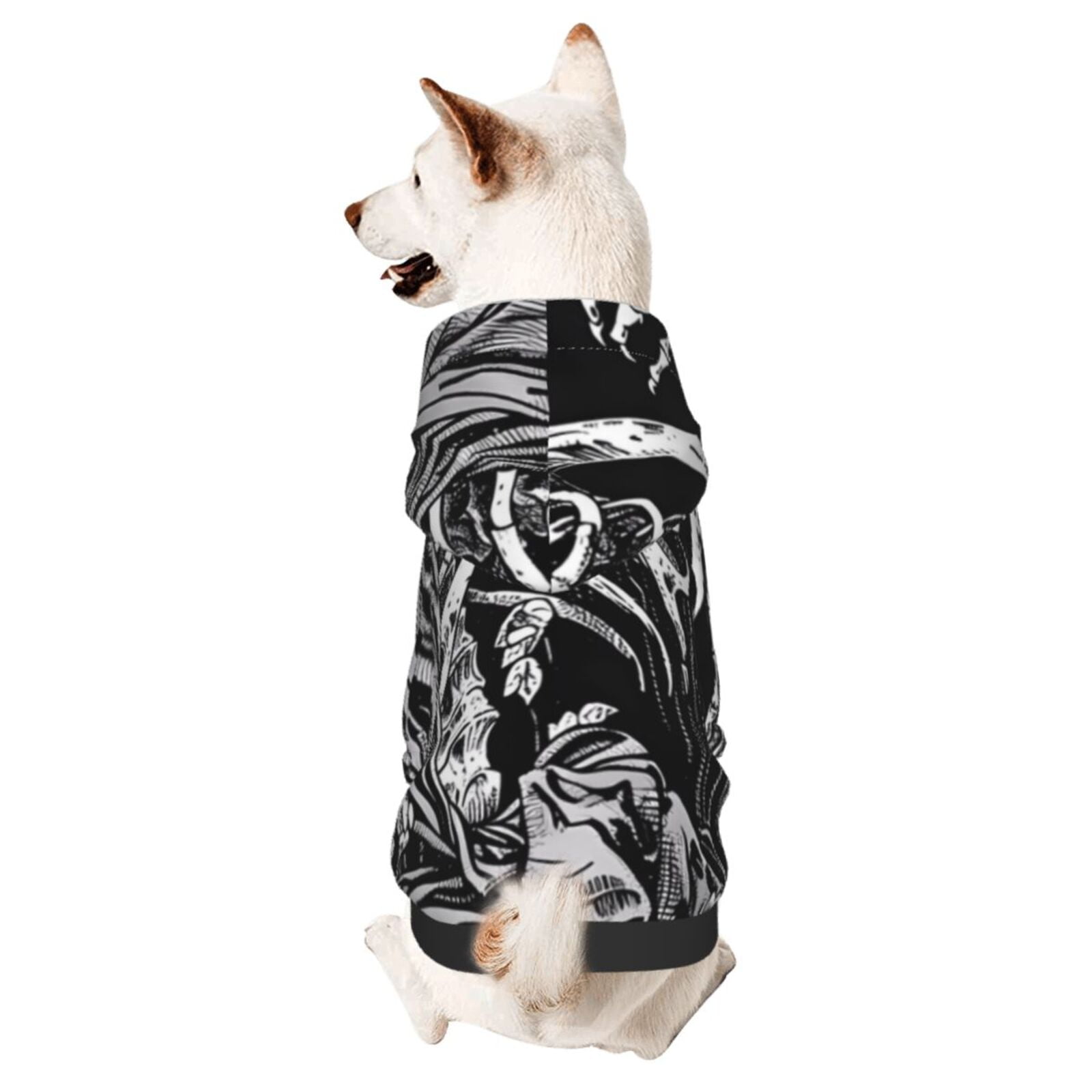 Haiem Gothic Skull Floral Art for Winter Dog Hoodie Sweatshirts with ...