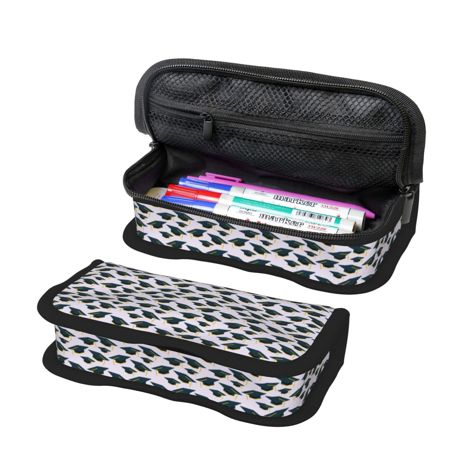 Haiem Graduation Hats Printed Large Pencil Case, Big Capacity Pencil ...