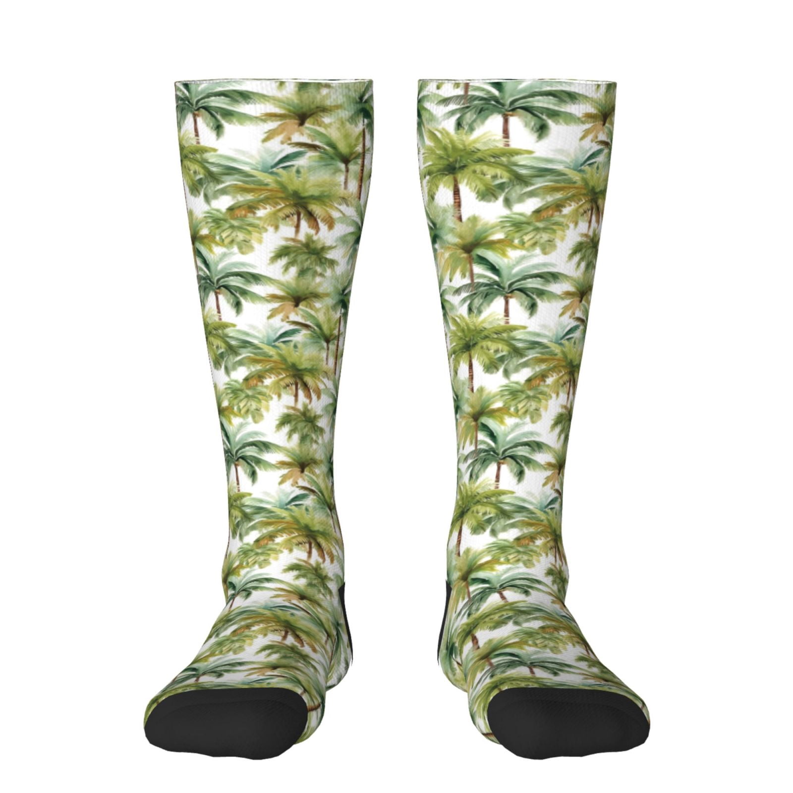 Haiem Green Hawaii Palms Socks, Funny Novelty Crazy Design Cotton Socks ...