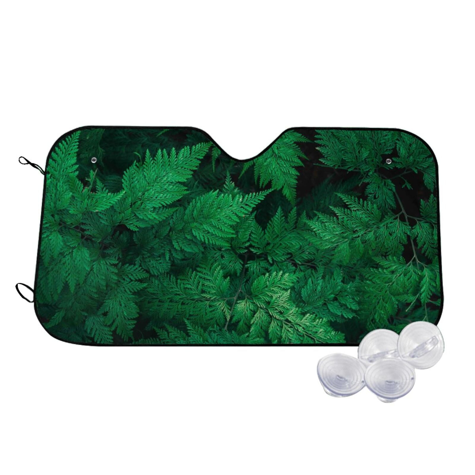Haiem Green Leave Fern Car Windshield Sun Shade - Blocks UV Rays Sun ...