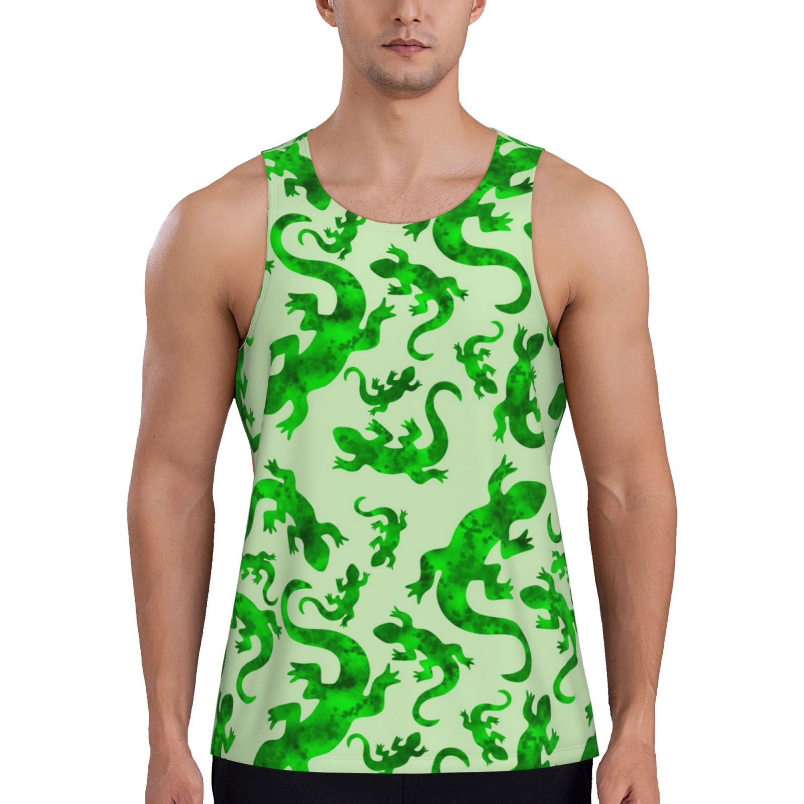 Haiem Green Lizard Men Workout Tank Top Gym Bodybuilding Sleeveless ...