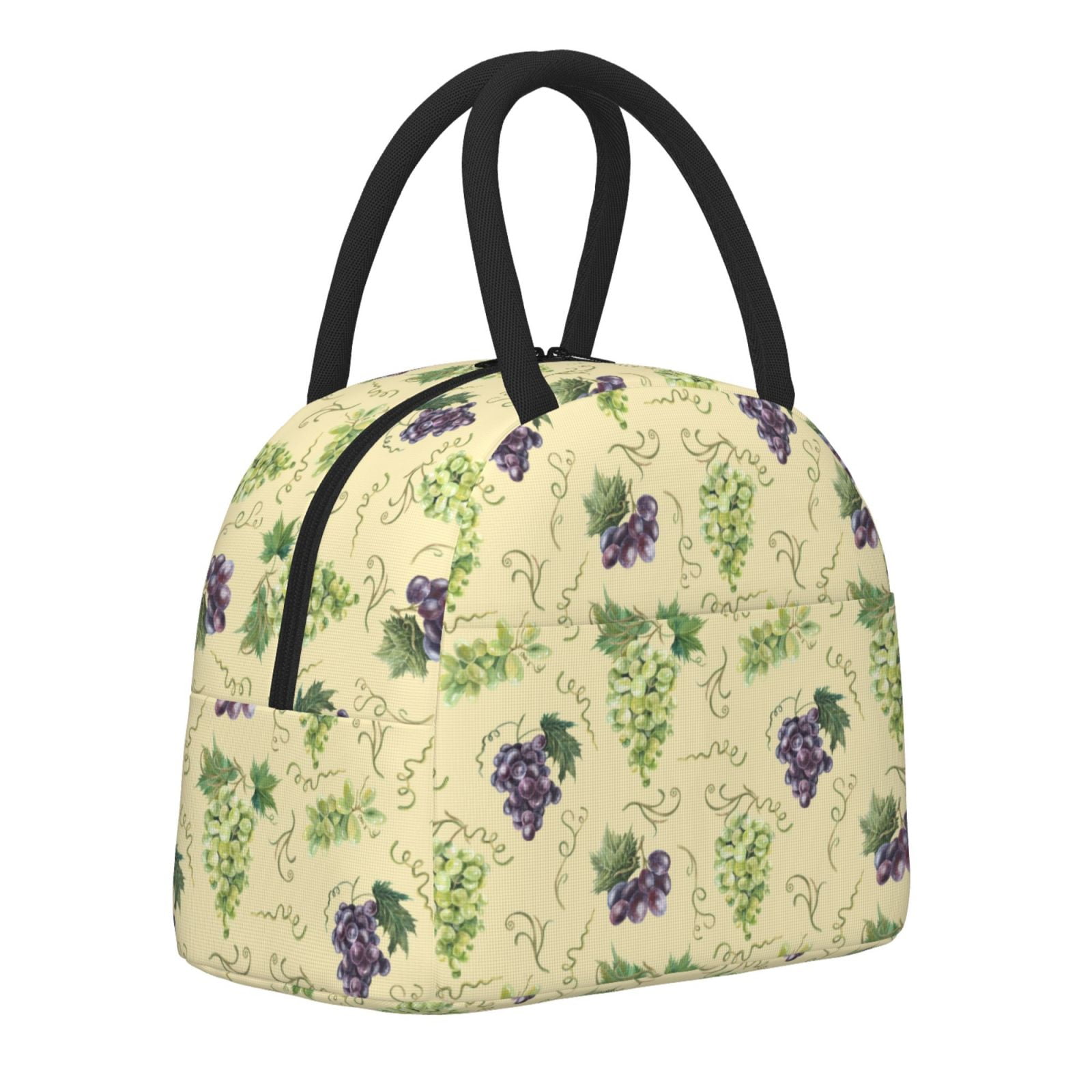 Haiem Green And Purple Grapes Printed Lunch Bag Women, Lunch Box Lunch ...