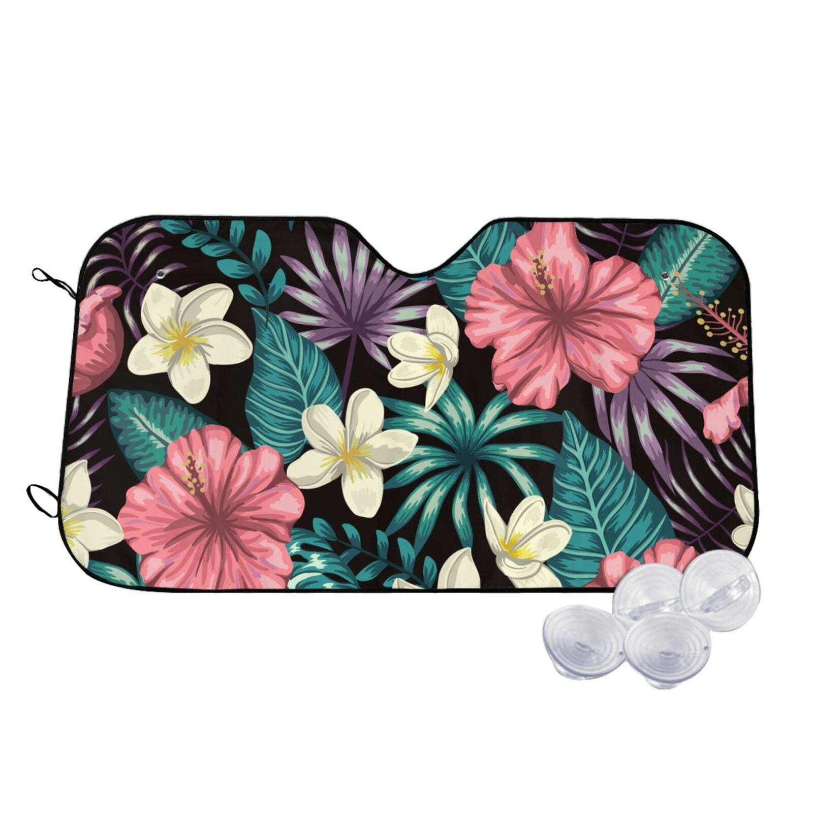 Haiem Green Tropical Leaves Car Windshield Sun Shade - Blocks UV Rays ...