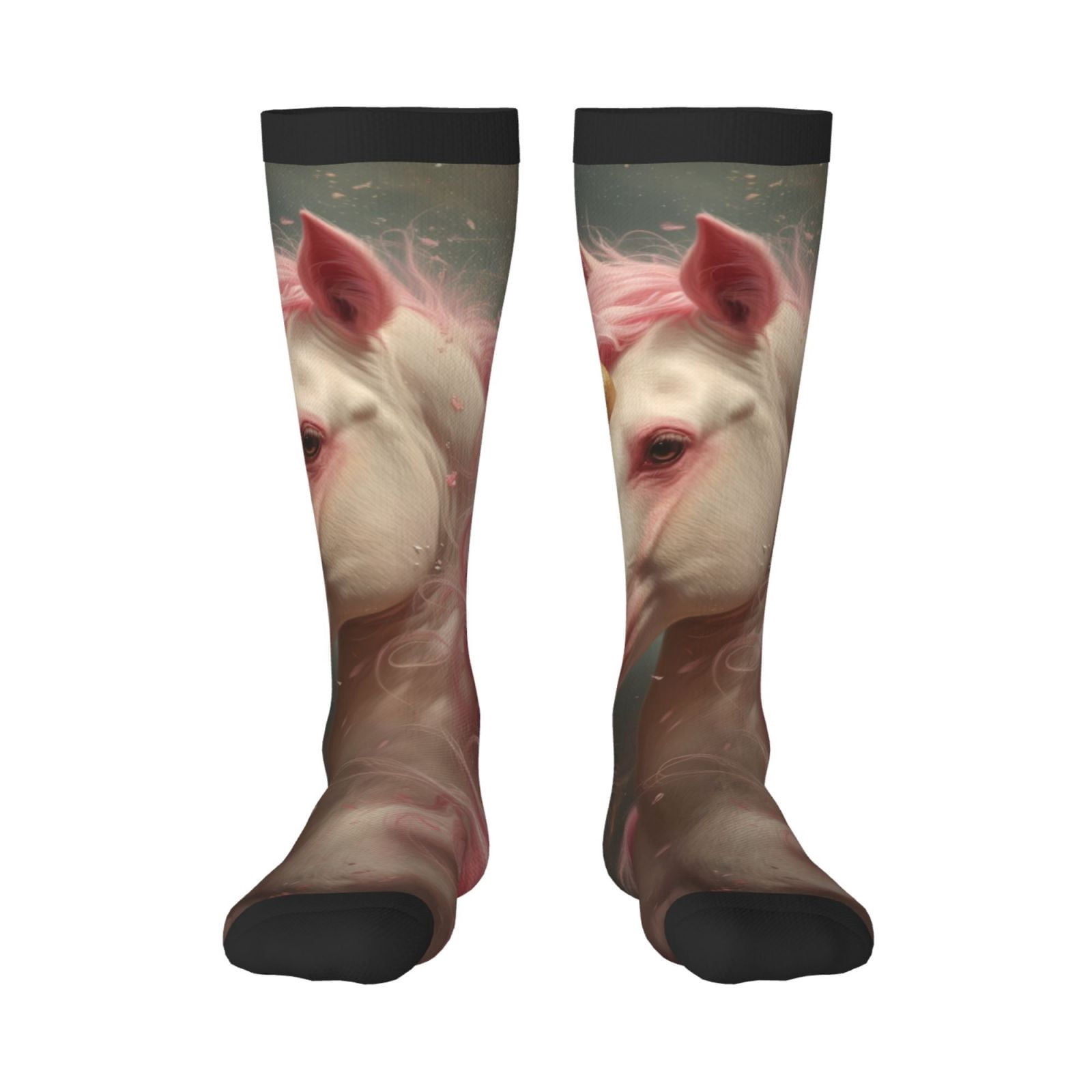 Haiem Haired White Horse Socks, Funny Novelty Crazy Design Cotton Socks ...