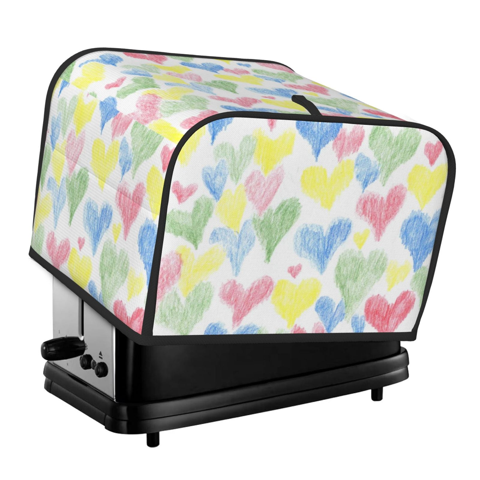 Haiem Hand Drawn Colored Hearts Print Toaster Covers 4 Slice Wide Slot ...