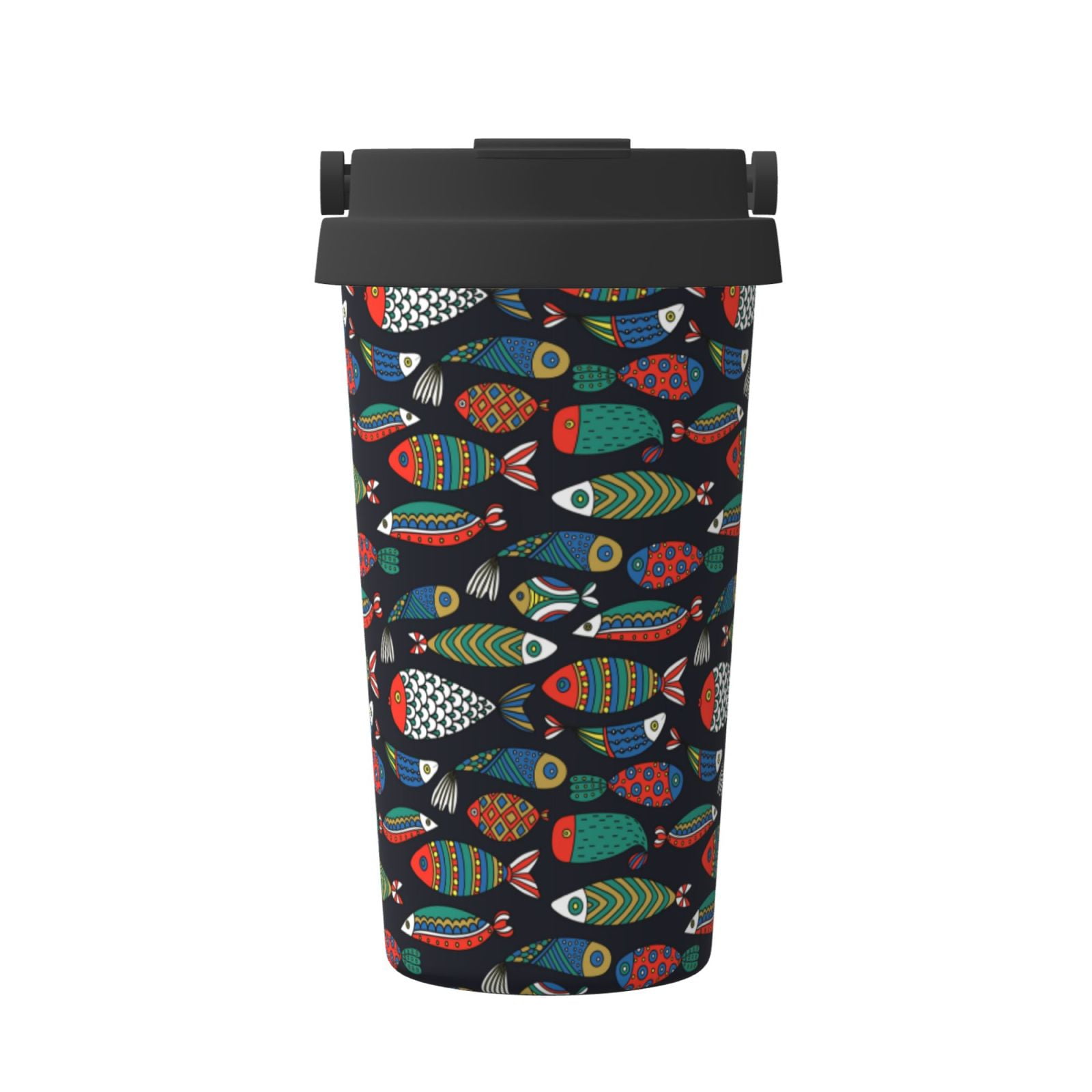 Haiem Hand Drawn Colorful Fishes Printed Stainless Steel Vacuum ...