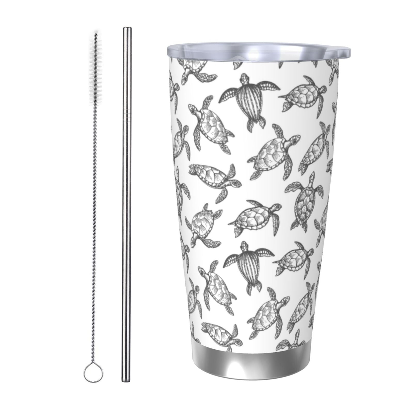 Haiem Hand Drawn Turtle Printed 20oz Straight Skinny Car Cups With ...