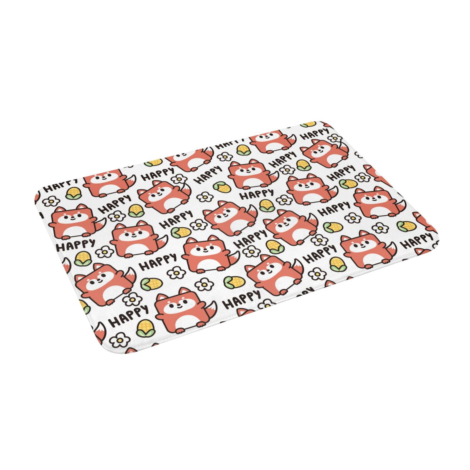 Haiem Happy Foxy Faces Front Door Mat Indoor Outdoor Entrance ...