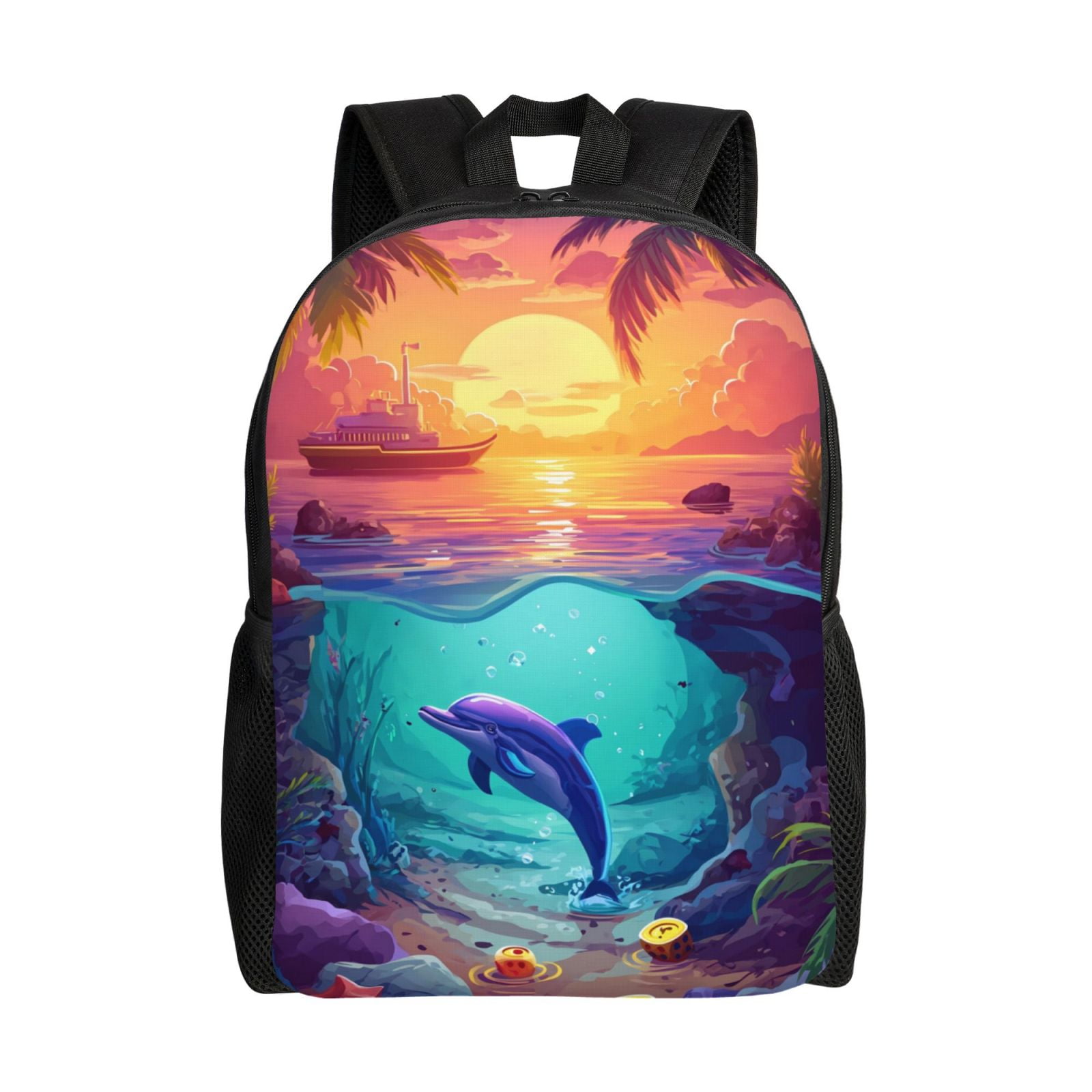 Haiem Hawaiian Island Dolphin Backpack - Stylish and Durable 15-inch ...