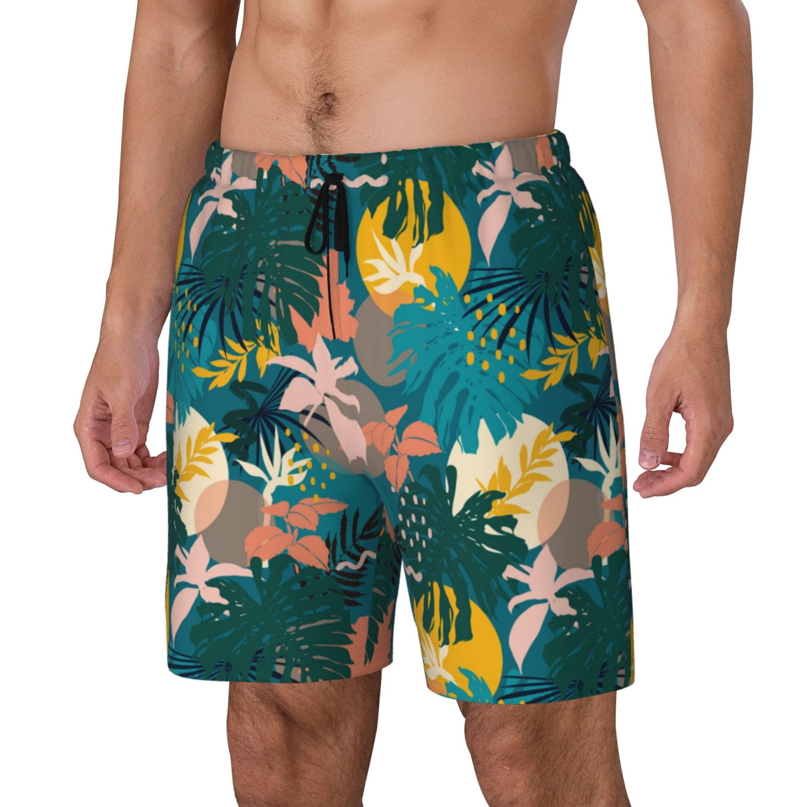 Haiem Hawaiian Style Mens Swim Trunks with Compression Liner 2 in 1 ...