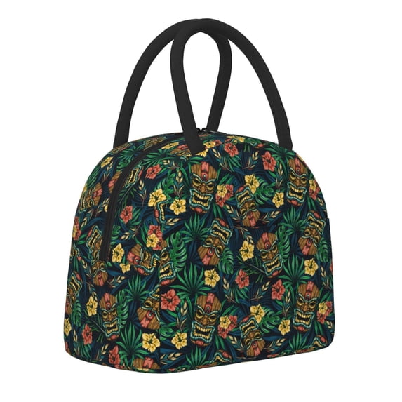 Haiem Hawaiian Tribal Mask Printed Lunch Bag Women, Lunch Box Lunch Bag ...