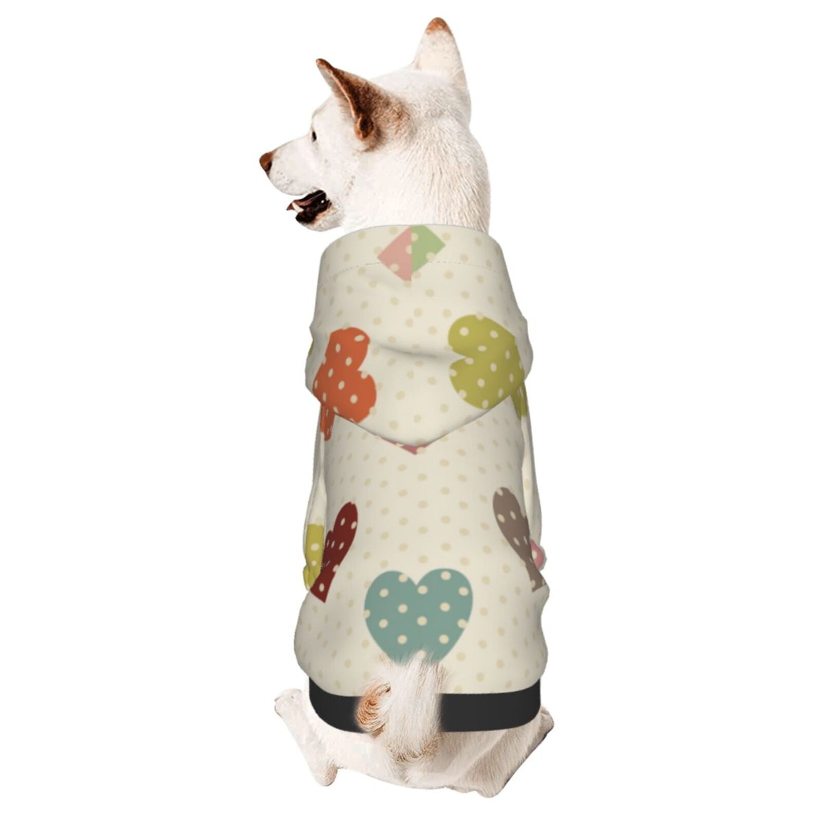 Haiem Heart Polka Dot for Winter Dog Hoodie Sweatshirts with Pockets ...