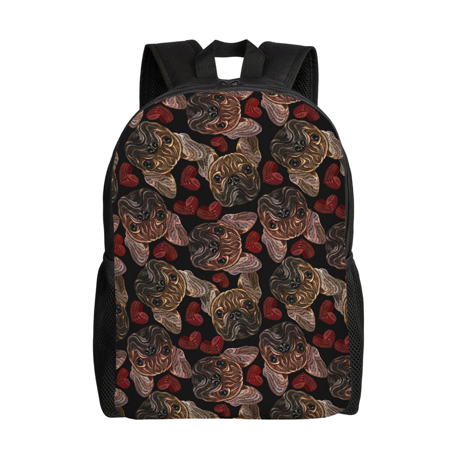 Haiem Hearts and French Bulldog Backpack - Stylish and Durable 15-inch ...