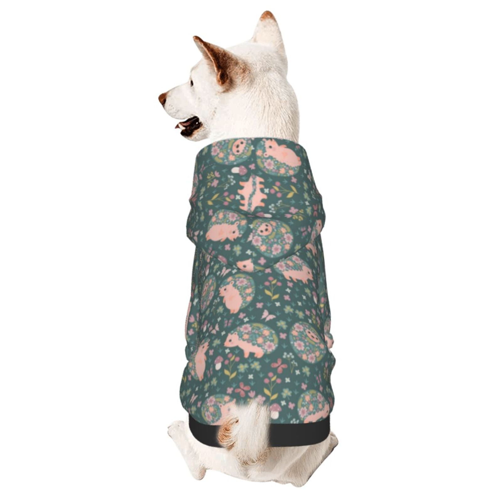 Haiem Hedgehogs and Flowers for Winter Dog Hoodie Sweatshirts with ...