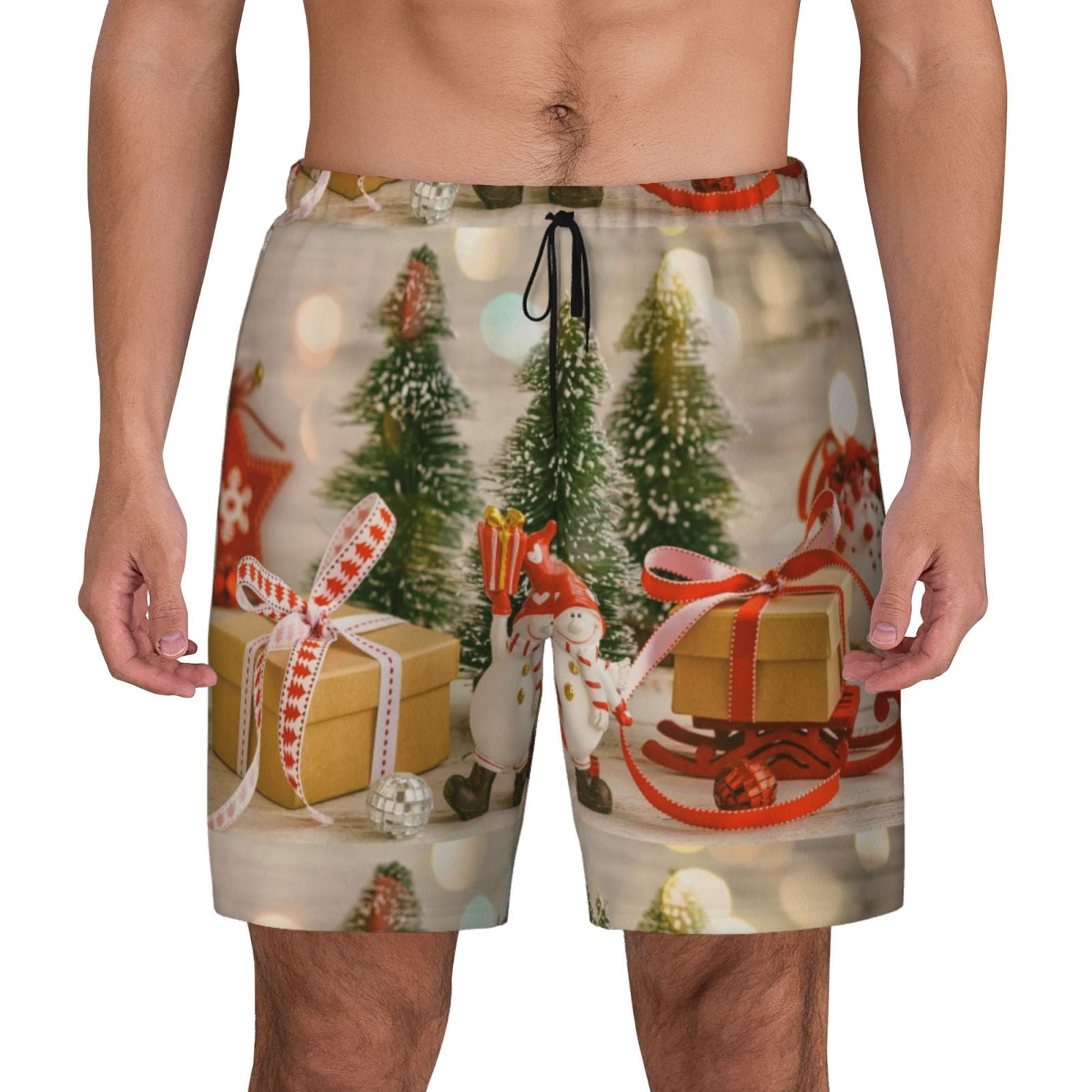 Haiem Holiday Christmas Stars Mens Swim Trunks with Compression Liner 2 ...