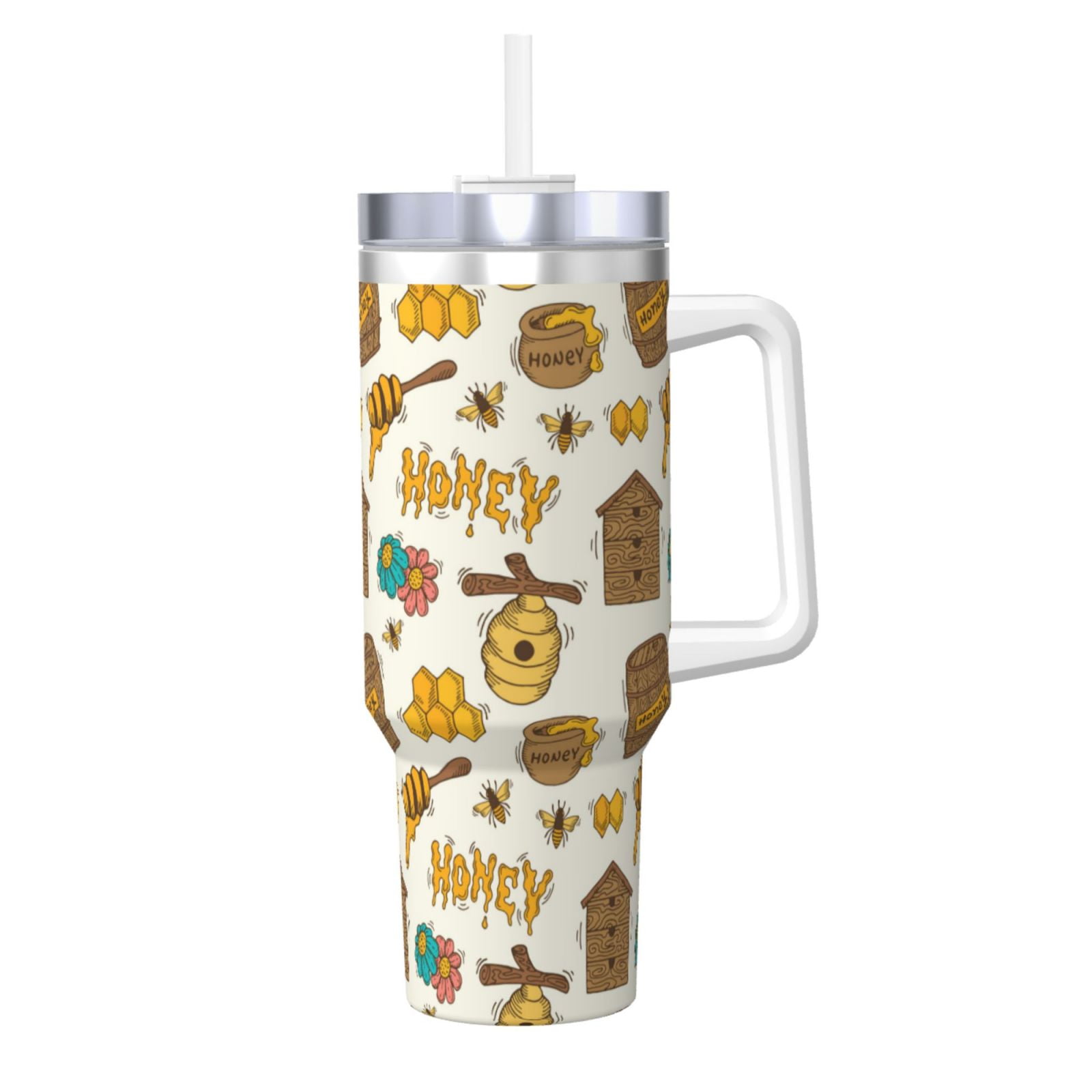 Haiem Honeycomb And Honey Printed 40OZ Ice Bully With Handle - Portable ...