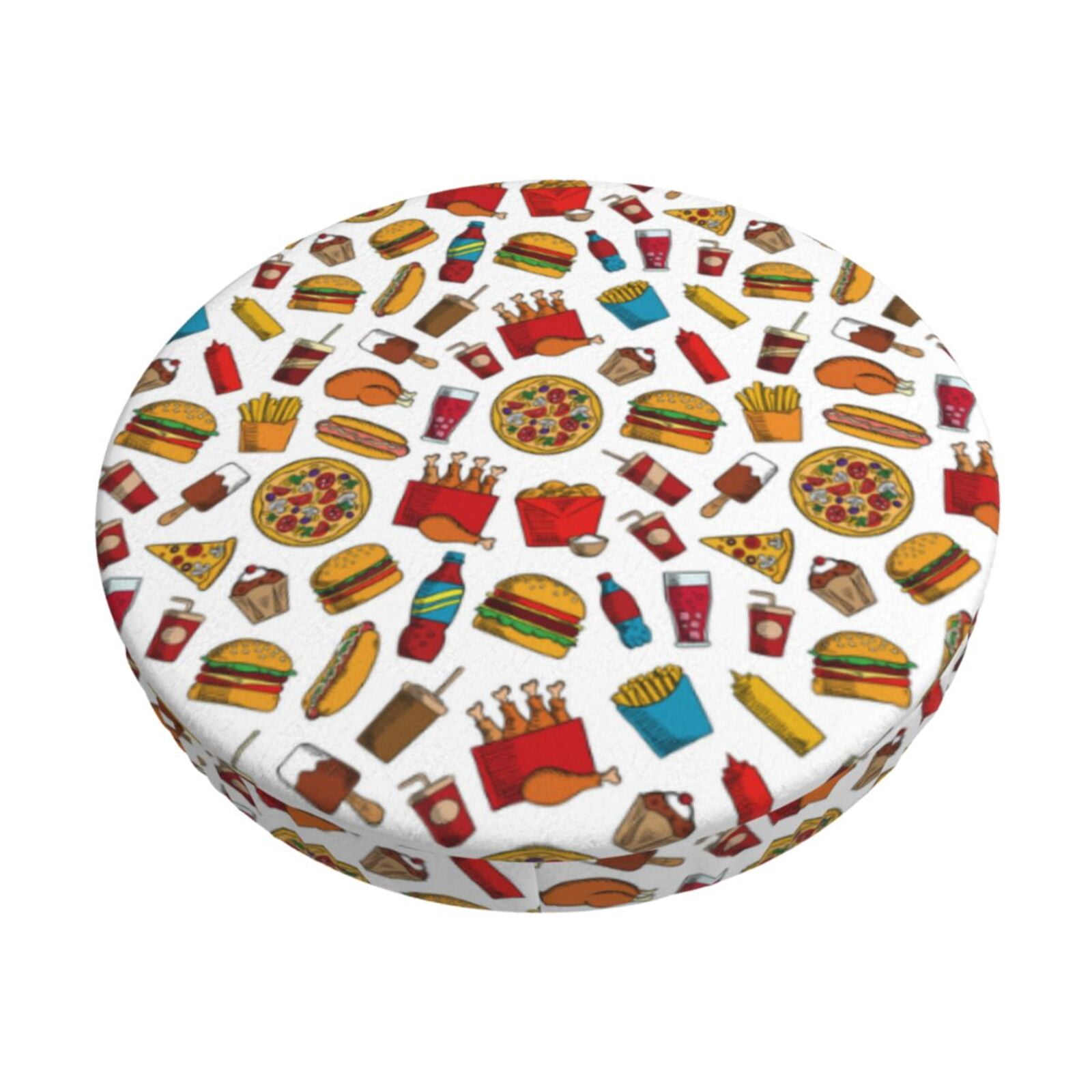 Haiem Hot Dog Pizza Cushion Round Bar Chair Seat Cover Bar Chair ...