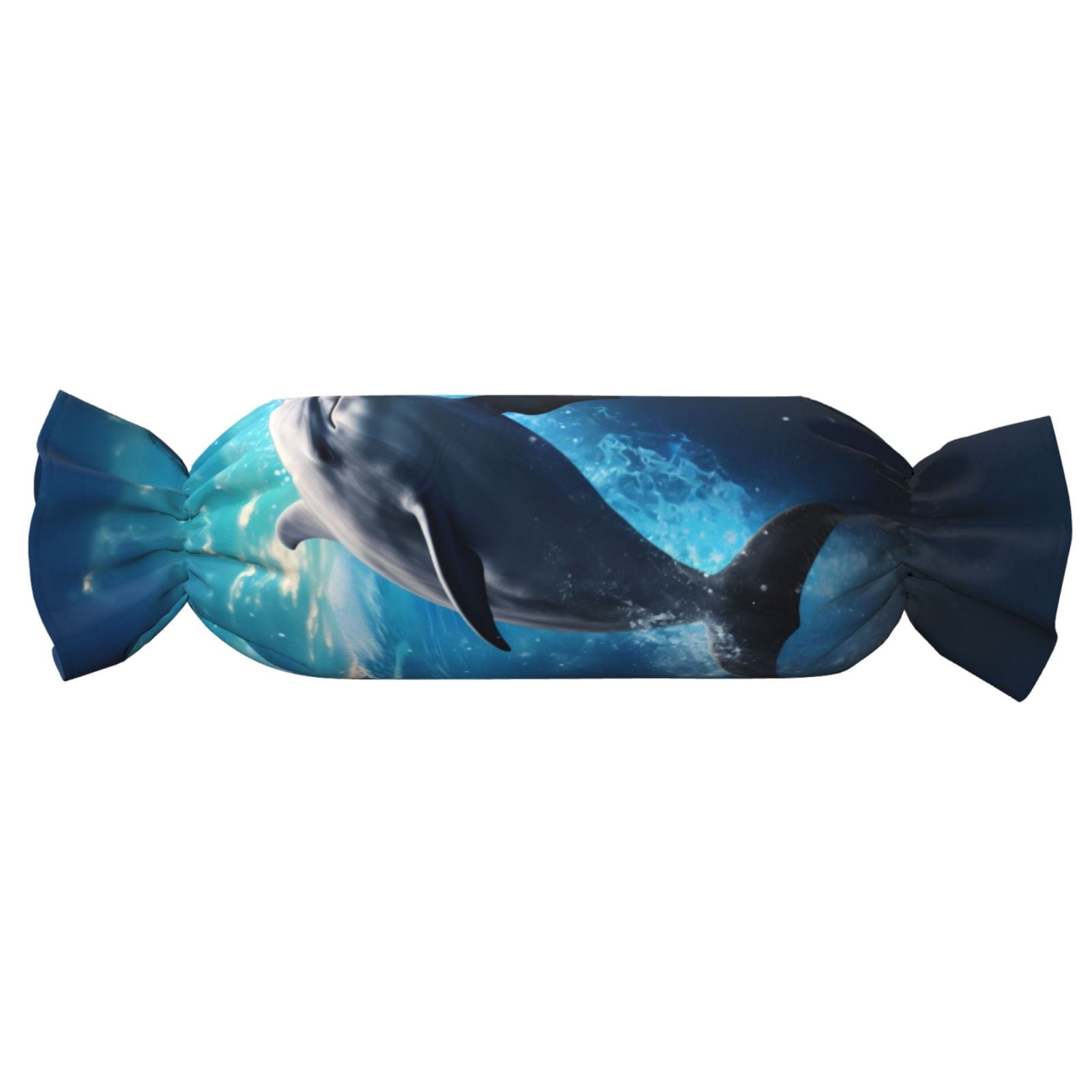 Haiem Ice Blue Ocean Cute Dolphin for Round Cervical Roll Cylinder ...