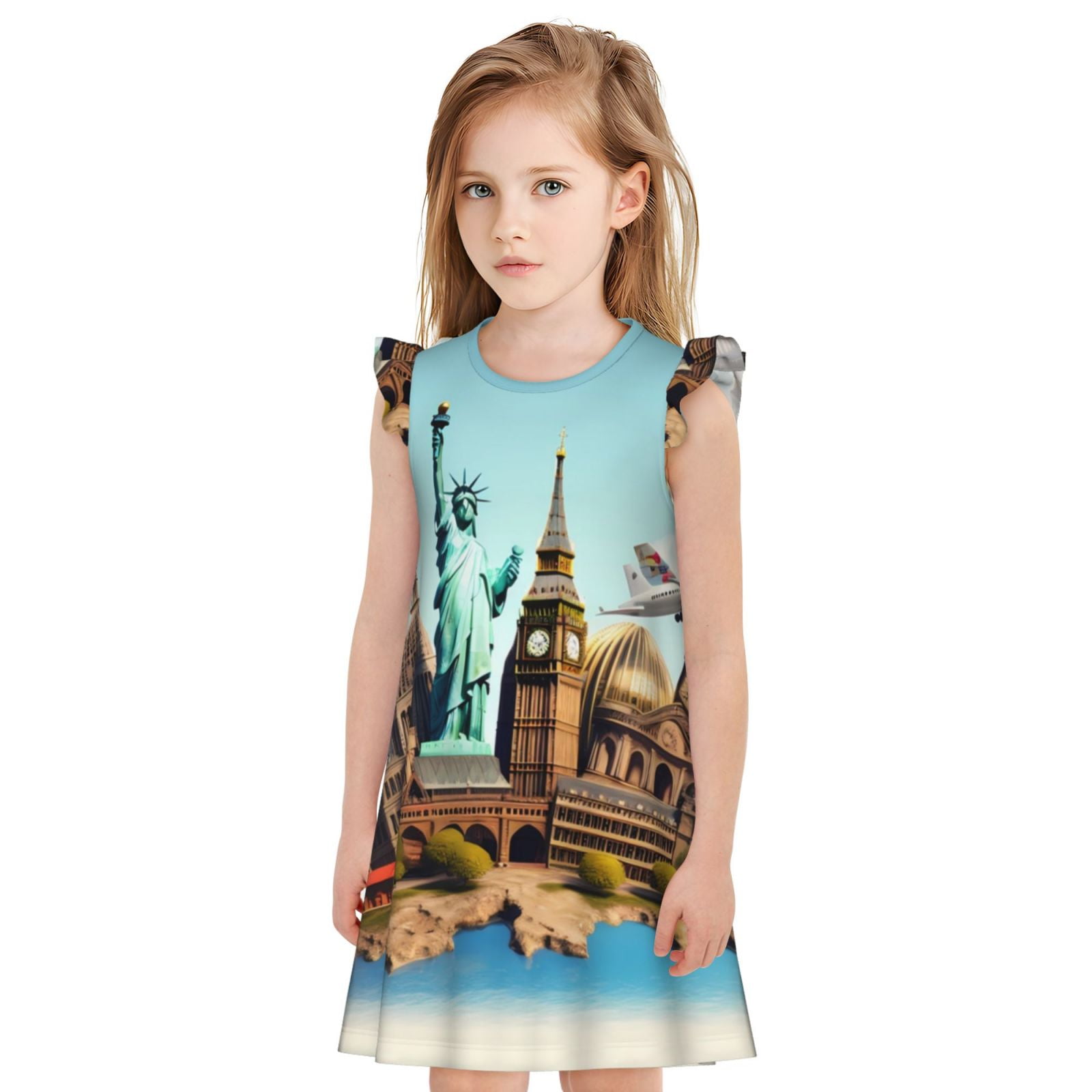 Haiem Iconic Global Landmarks Printed Girls Nightgowns Sleepwear Short ...