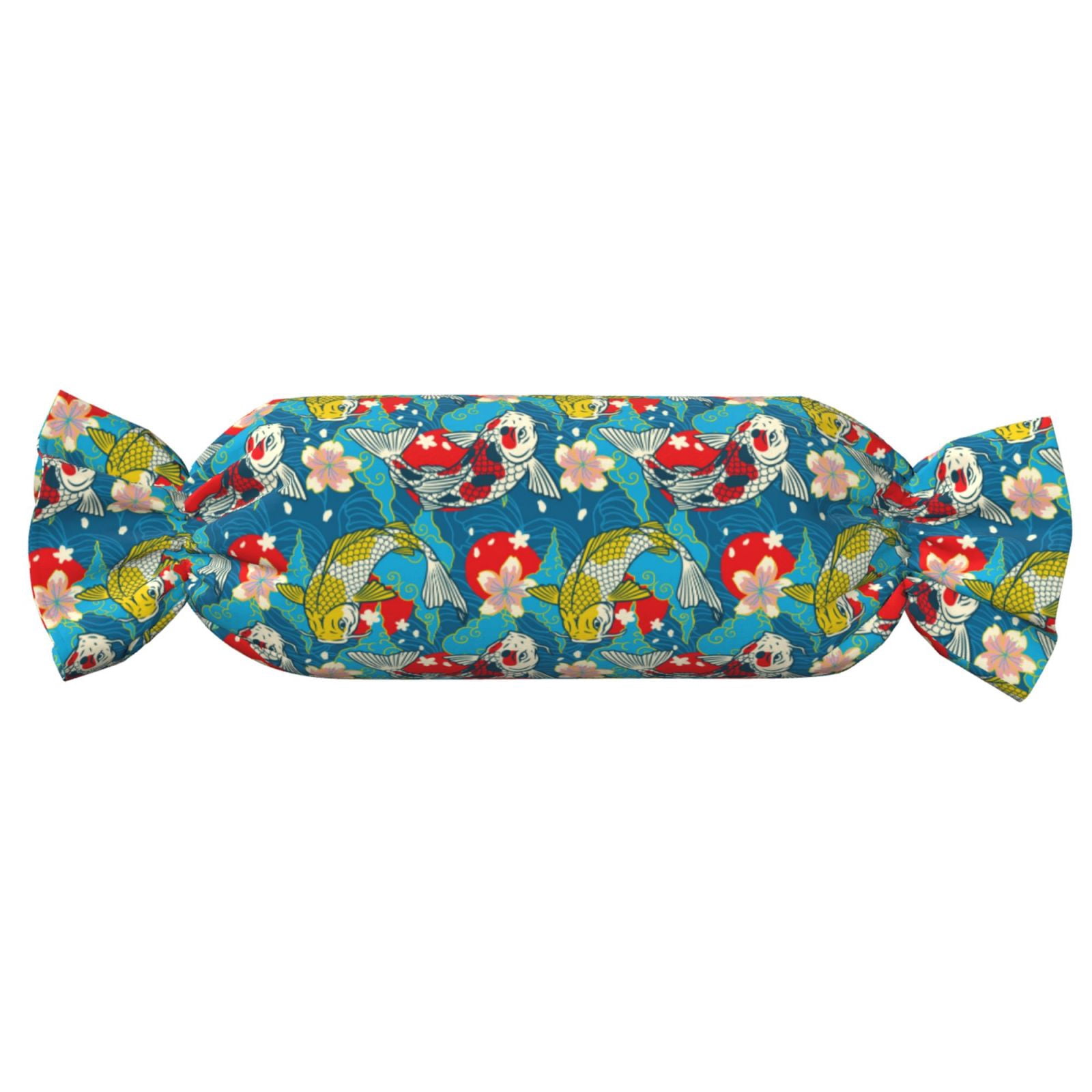 Haiem Japanese Koi for Round Cervical Roll Cylinder Bolster Pillow ...