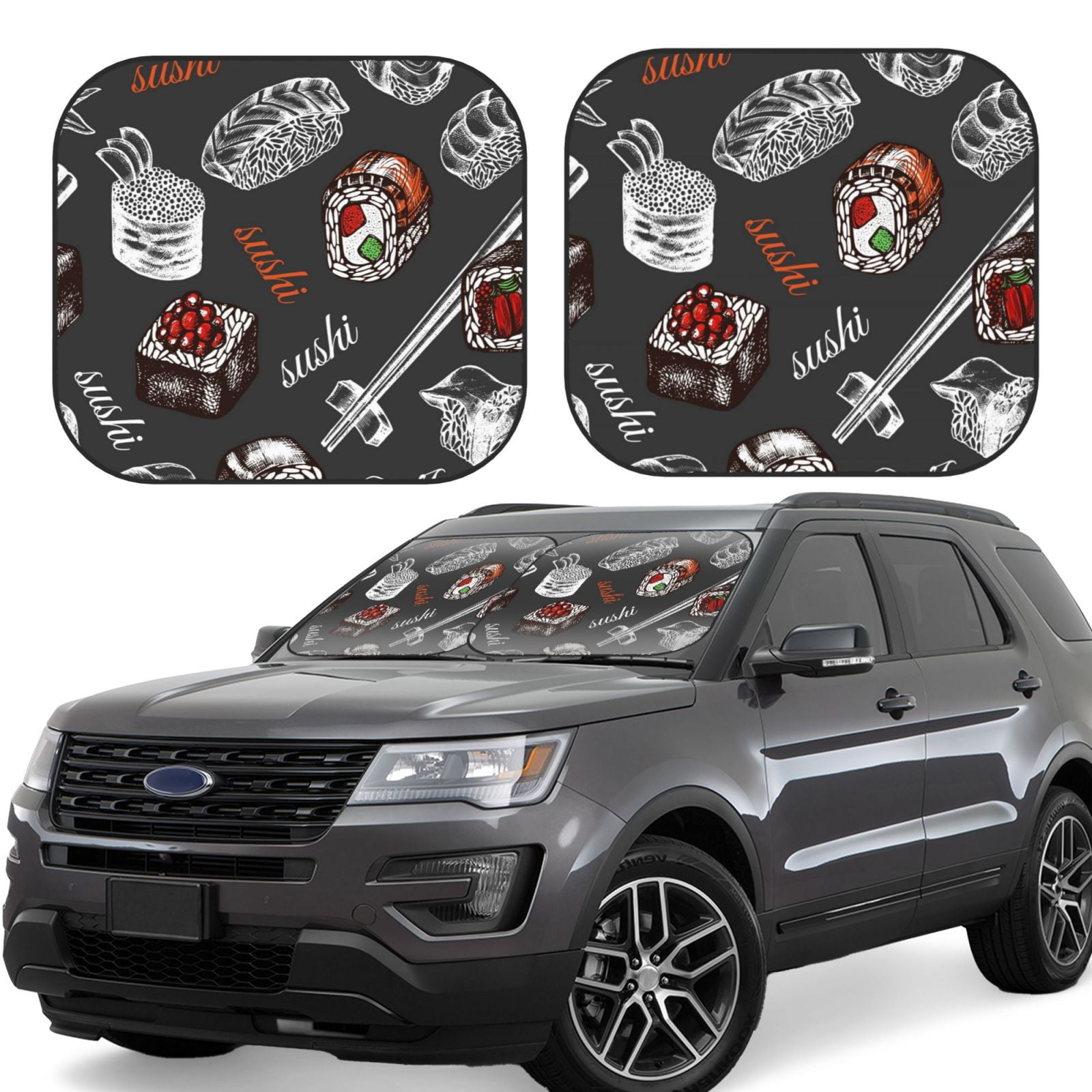Haiem Japanese Sushi Hashi Car Windshield Sun Shade (2 Pieces) Foldable ...