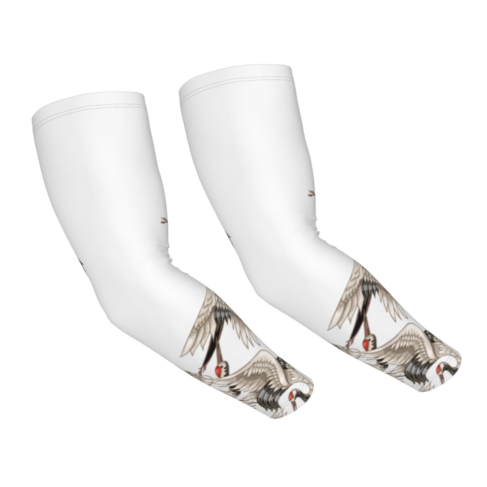 Haiem Japanese White Cranes UV Protection Cooling Arm Sleeves for Men ...