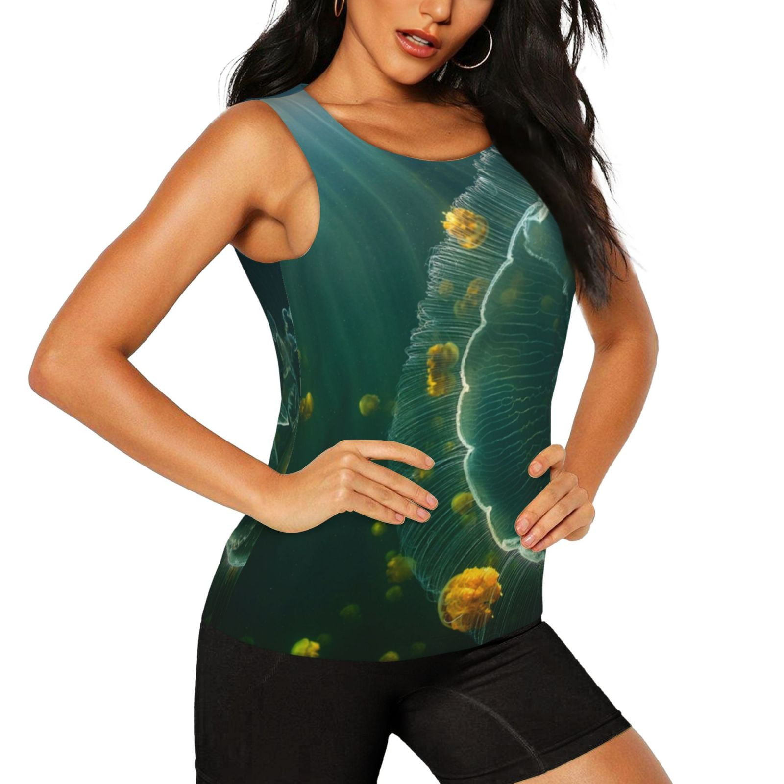 Haiem Jelly Fish Workout Tank Tops for Women, Athletic Sports Slim-Fit ...