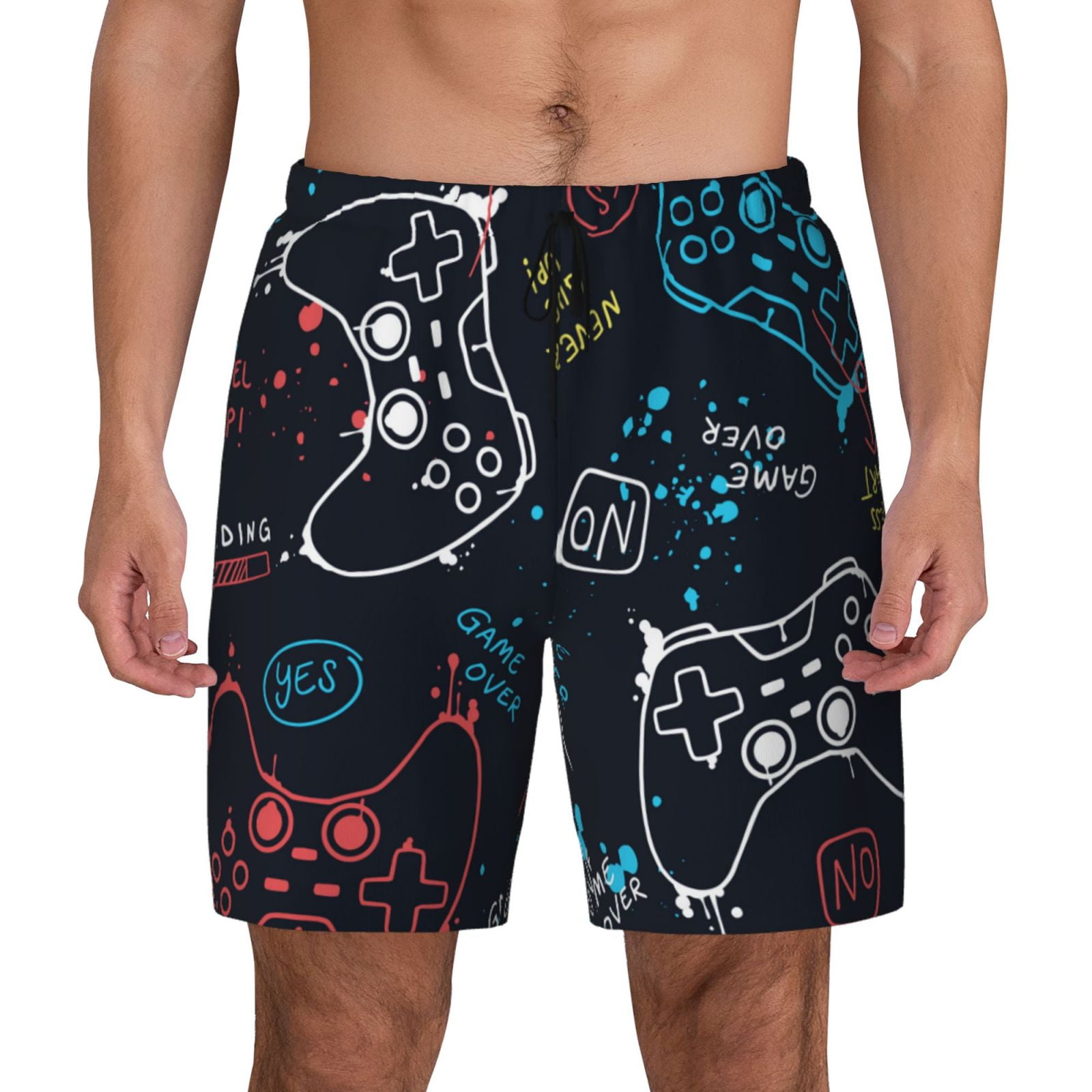 Haiem Joystick Gamepad Mens Swim Trunks with Compression Liner 2 in 1 ...