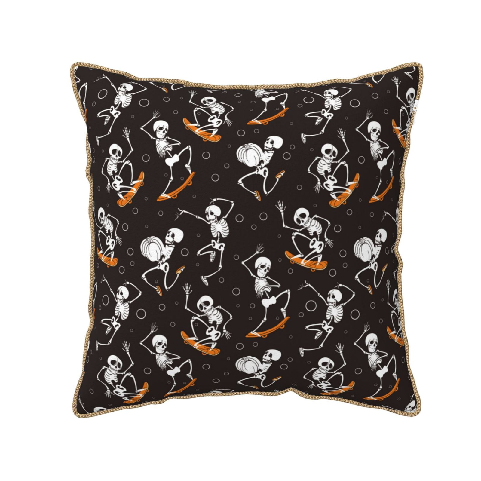 Haiem Jumping Skull Print Velvet Soft Solid Decorative Square Throw ...