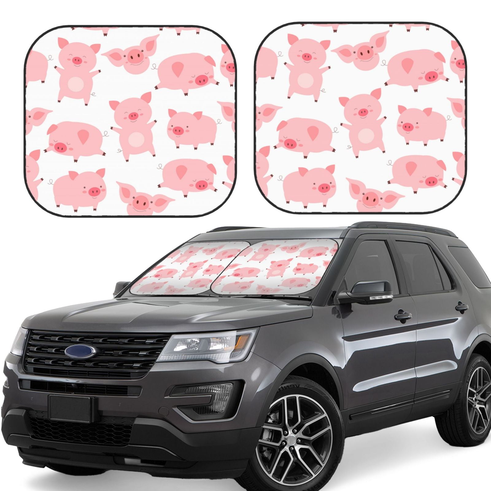 Haiem Kawaii Pigs Car Windshield Sun Shade (2 Pieces) Foldable ...