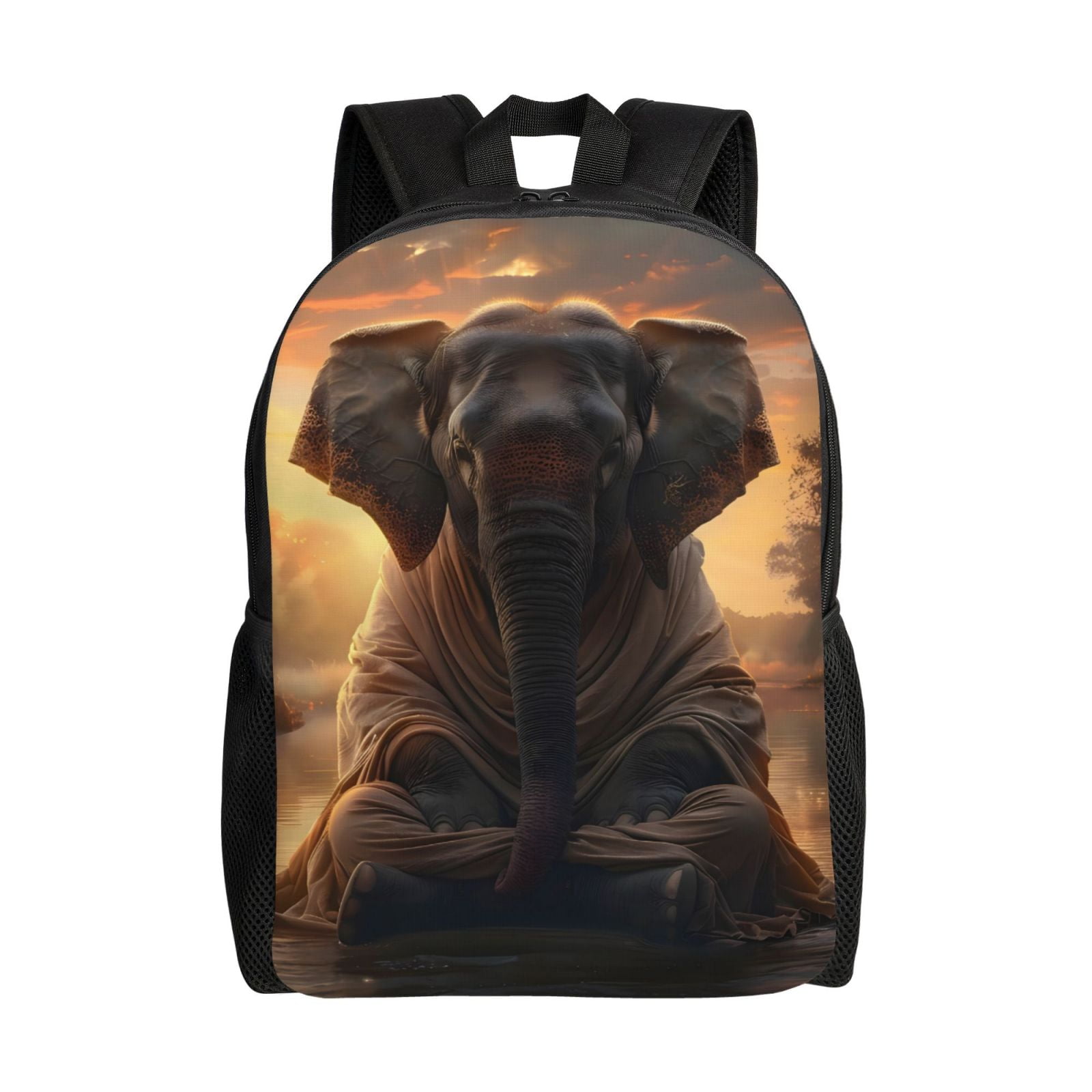 Haiem Lake Meditating Elephant Backpack - Stylish and Durable 15-inch ...