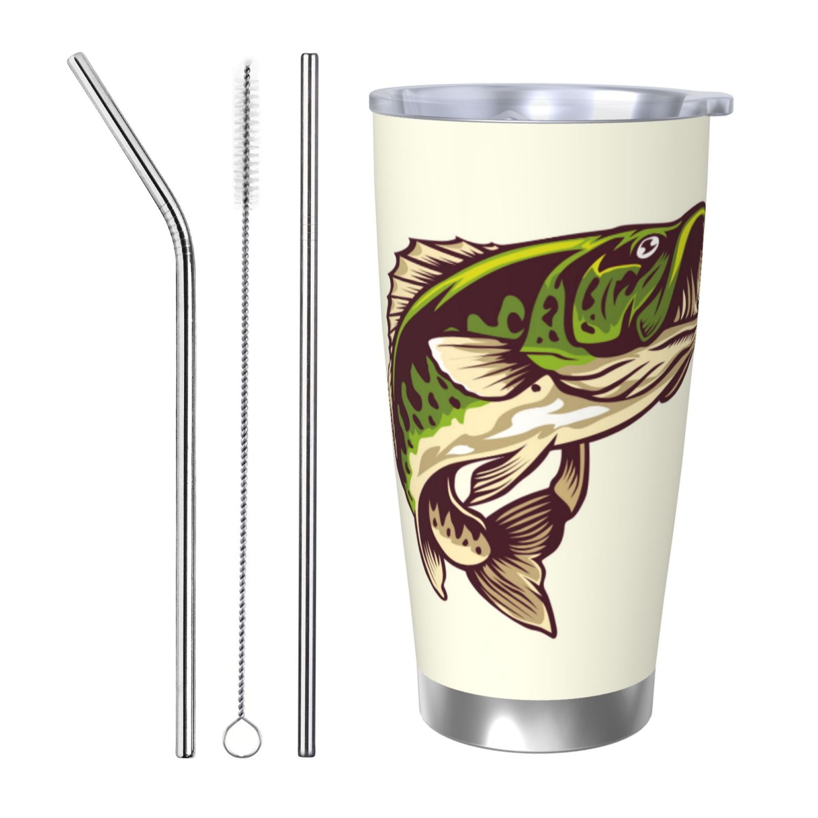 Haiem Largemouth Bass Fish (3) Printed 20oz Straight Skinny Car Cups ...