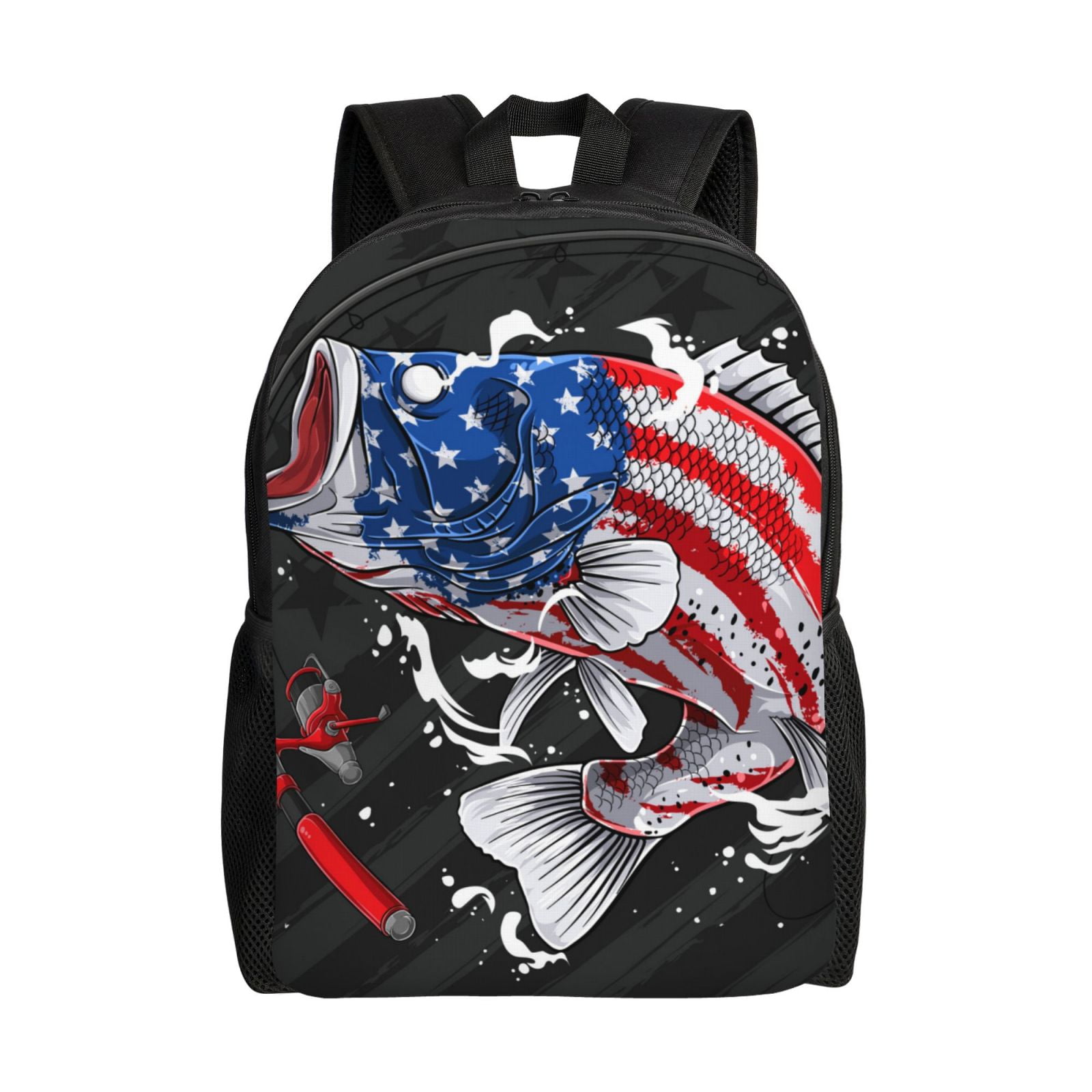 Haiem Largemouth Bass Fish in USA Backpack - Stylish and Durable 15 ...