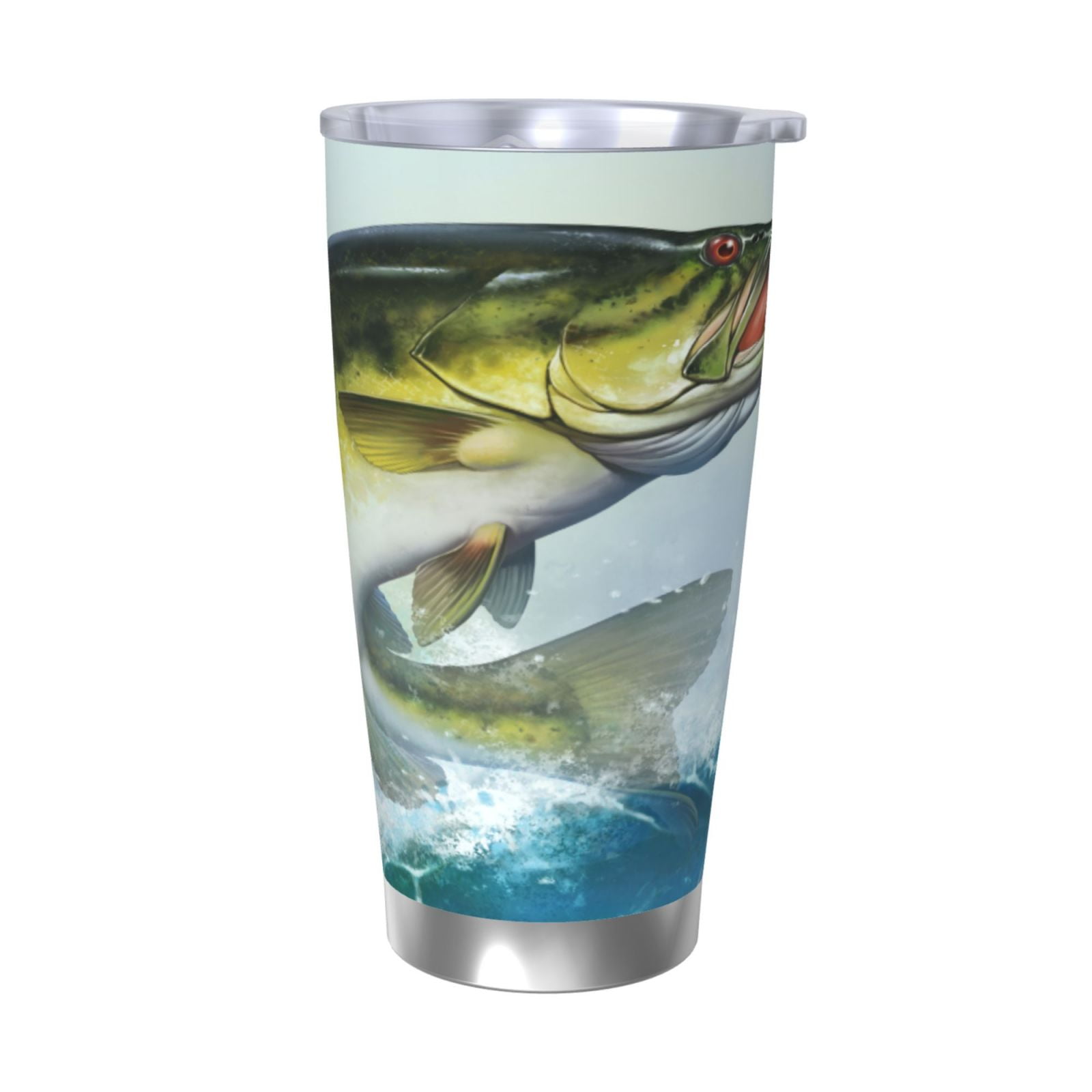 Haiem Largemouth Bass jumps out of water Printed 20oz Straight Skinny ...