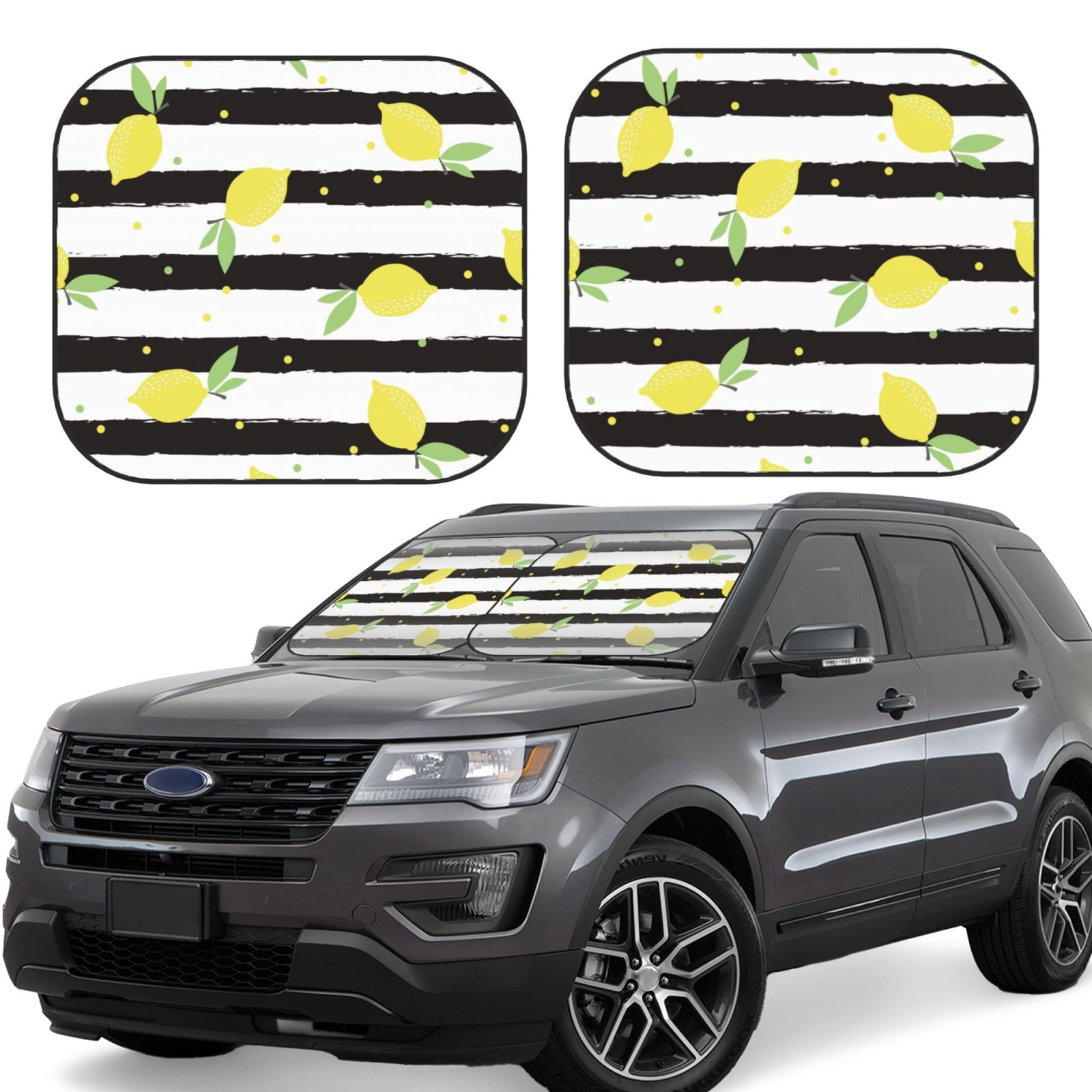 Haiem Lemon Car Windshield Sun Shade (2 Pieces) Foldable Windshield Sun ...