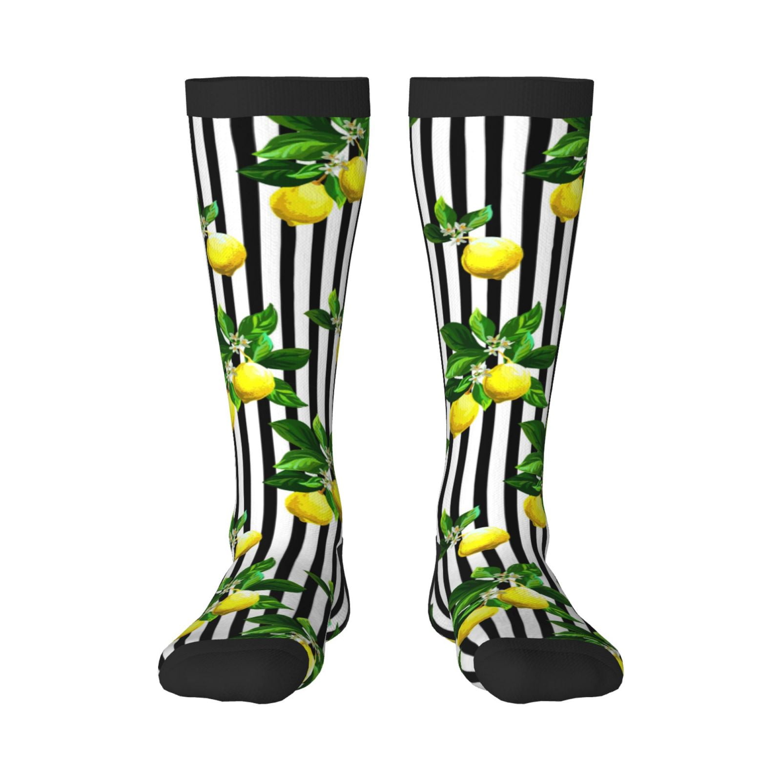 Haiem Lemons on Striped Socks, Funny Novelty Crazy Design Cotton Socks ...