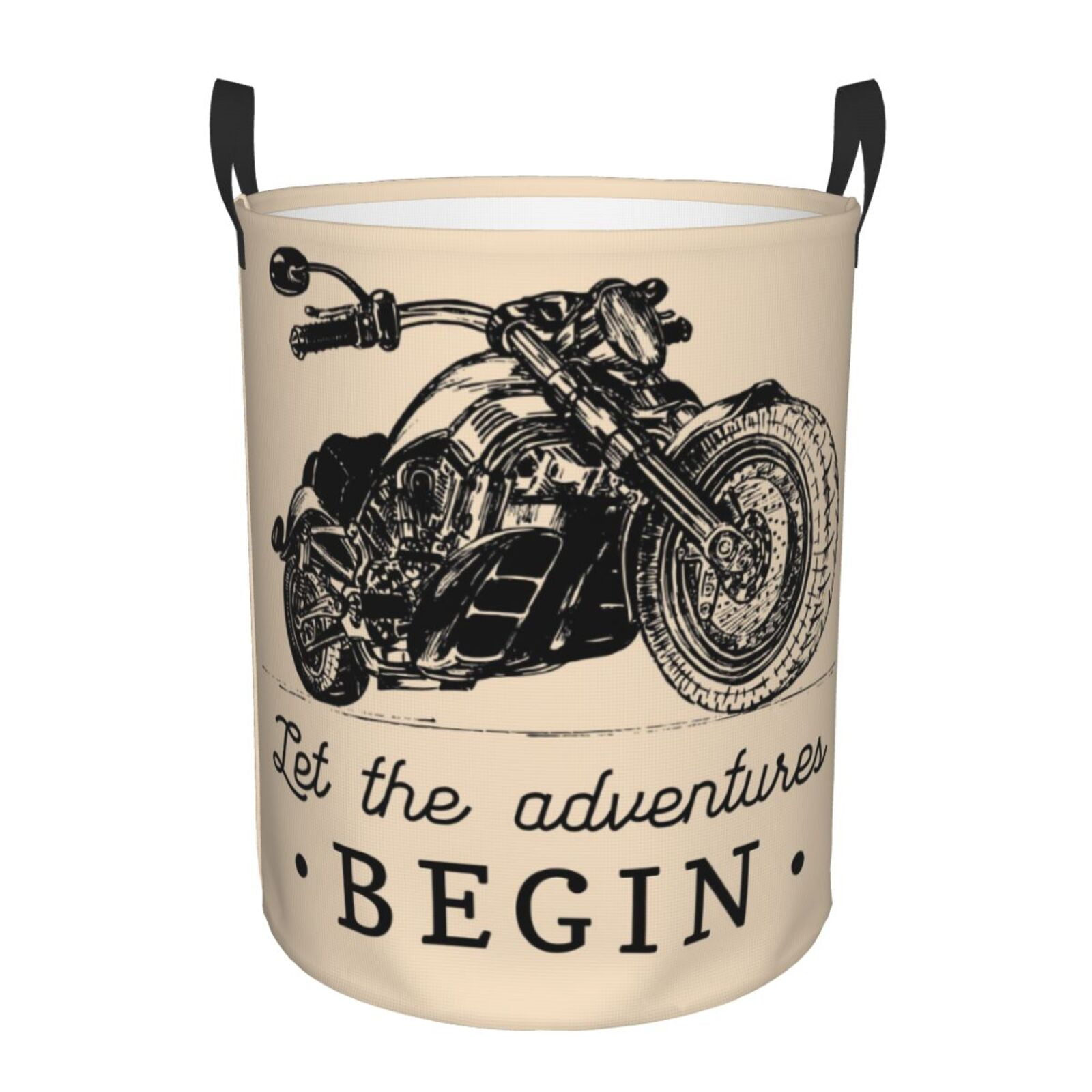 Haiem Let The Adventure Begin Leather Dirty Clothes Laundry Basket ...